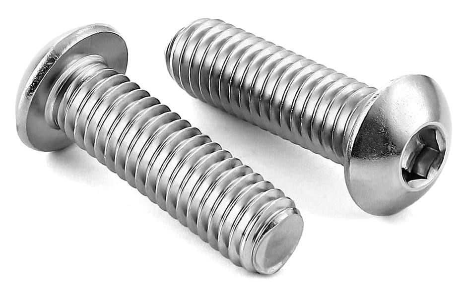 Hotbar M8-1. 20mm Button Screws, 18-8 Steel, Bright , Full Thread ...