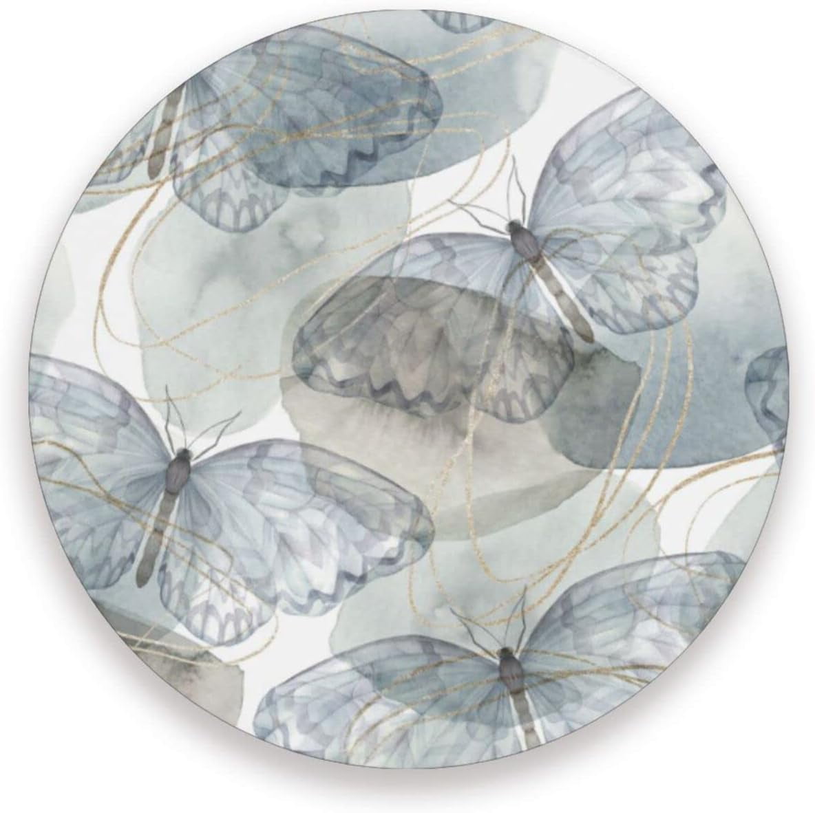 Hotbar Marble Butterfly Coasters for Drinks Set of 4, Absorbent Ceramic ...