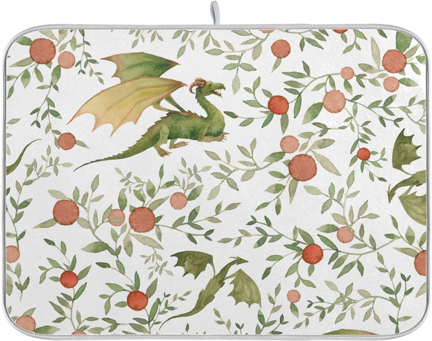 Hotbar Medieval Dragons Dish Drying Mat for Kitchen Counter, Super Absorbent Non Slip Dish ...