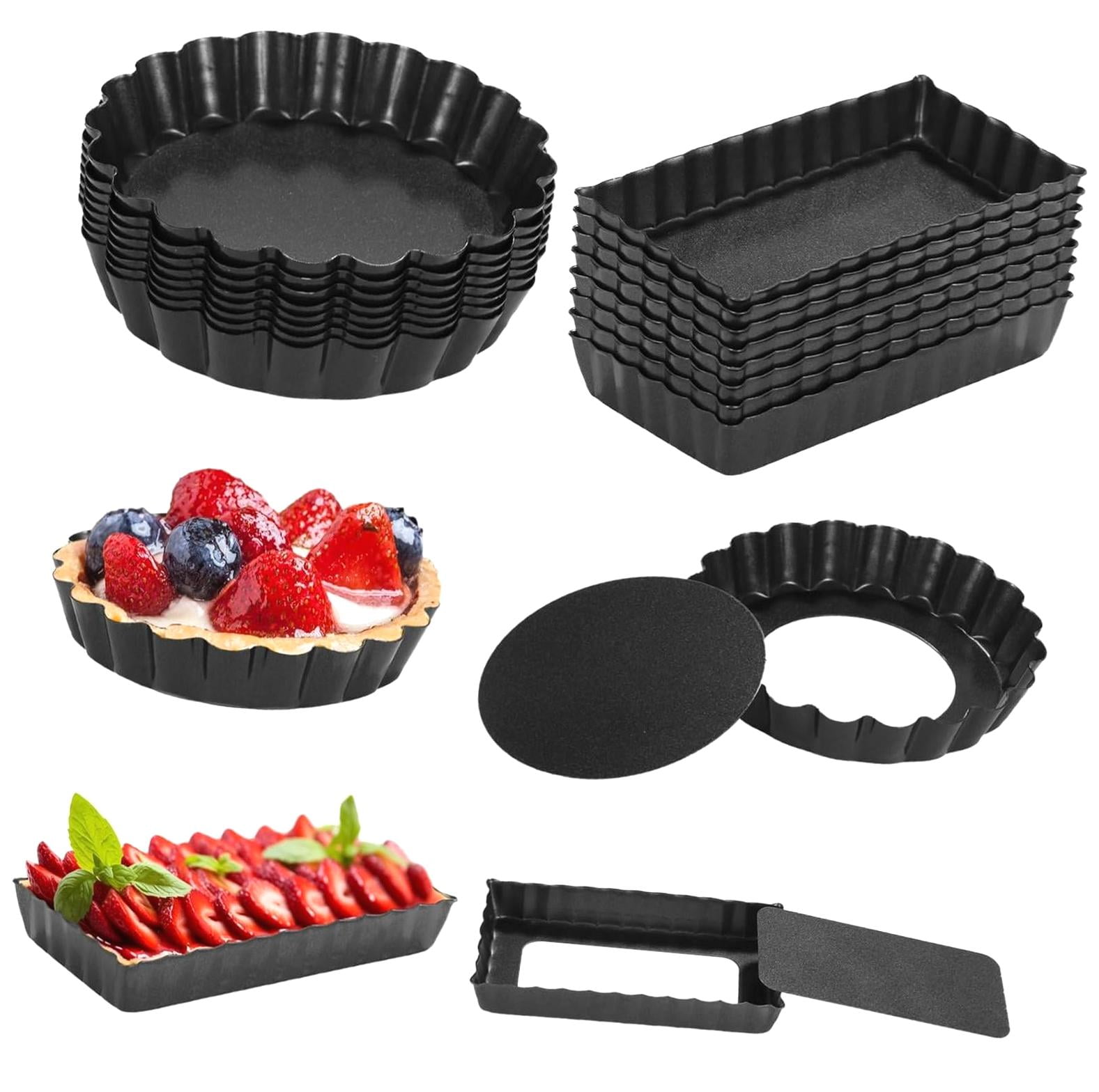 Hotbar Mini Baking Pans Set, 16 Pieces (8 Round & 8 Rectangle) 4-inch ...