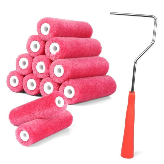 Hotbar Mohair Paint Roller 4 Inch,12 Pack Small Paint Roller Kit with ...