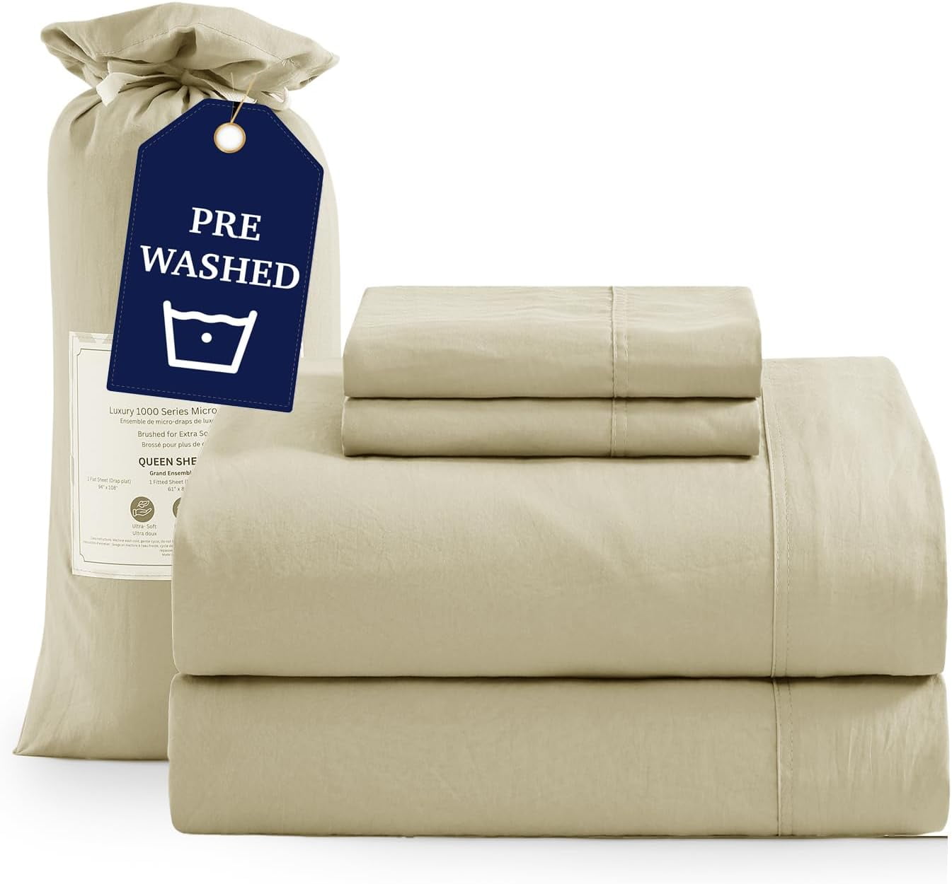 Hotbar Premium Sheets, Pre-Washed, 100% Microfiber, Deep Pockets ...