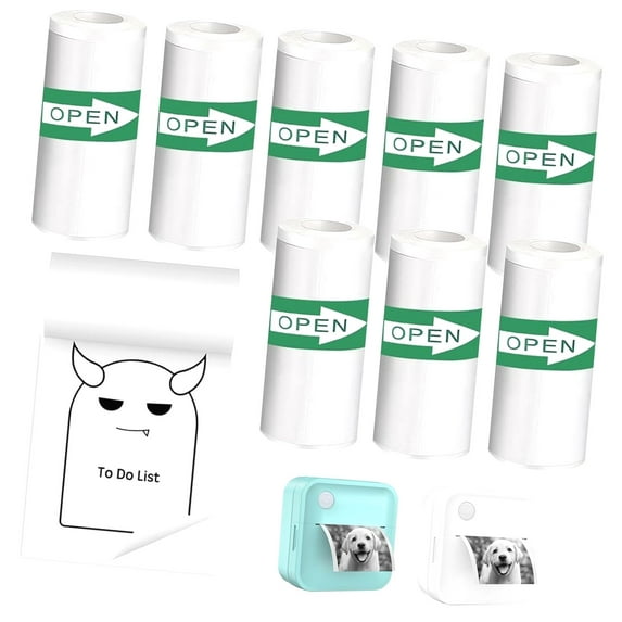 Hotbar Printer Sticker Paper 8 Rolls 53x28mm Continuous Thermal Sticker ...