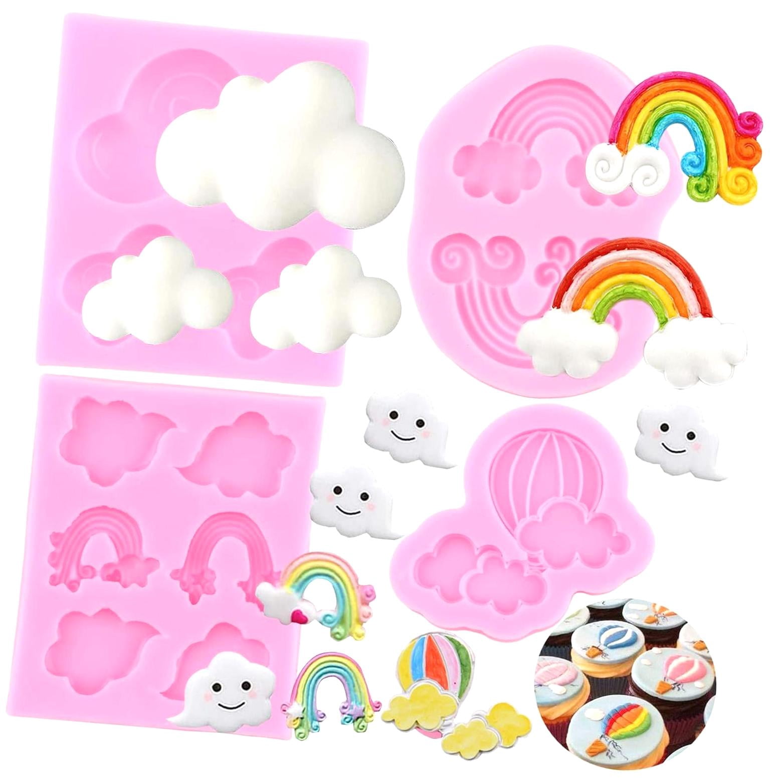 Hotbar Rainbow Cloud Fondant Molds Hot Air Balloon Chocolate Silicone ...