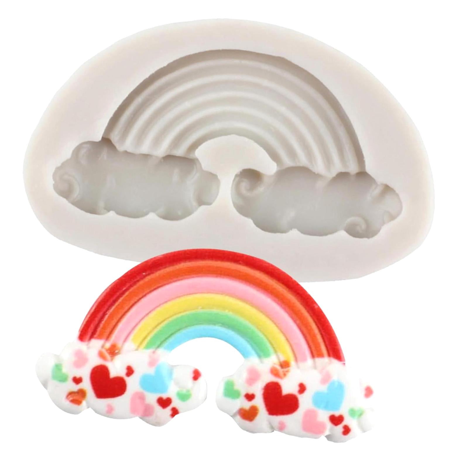 Hotbar Rainbow Silicone Fondant Molds for Cupcake Toppers Chocolate Gum ...