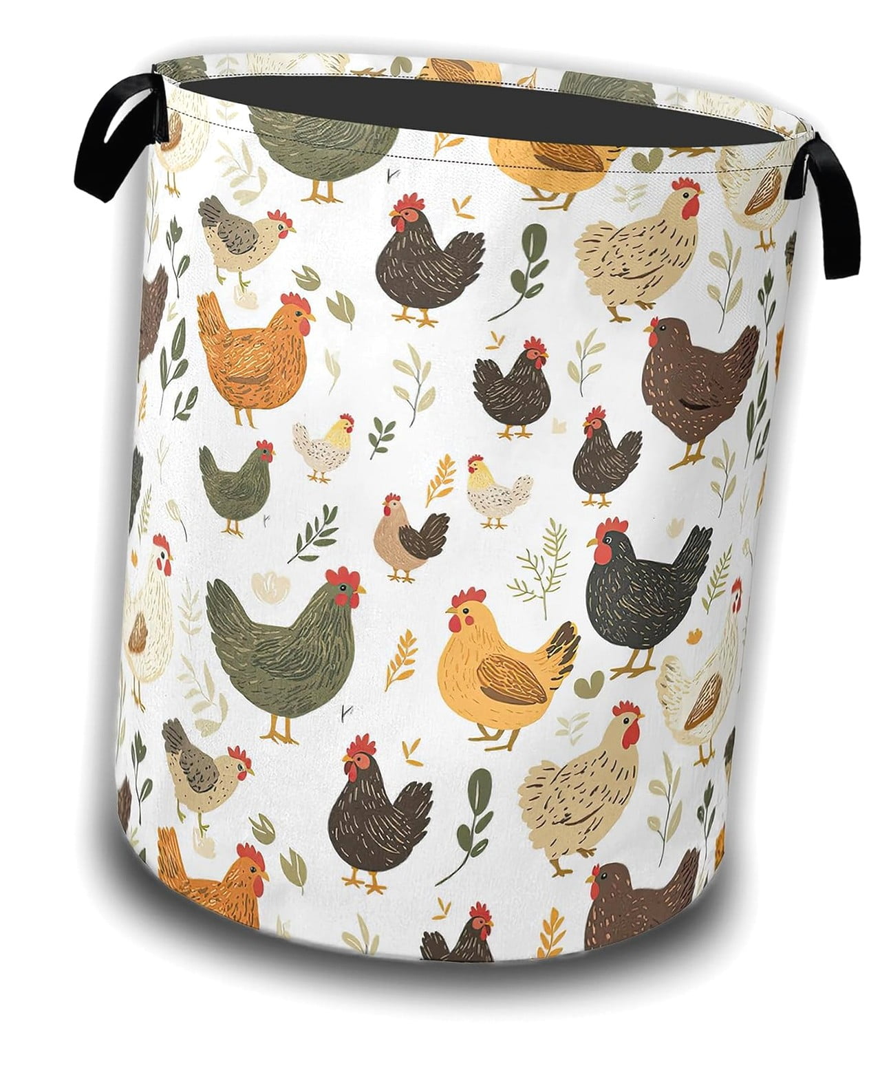 Hotbar Roosters Laundry Basket, Chicken Hens Collapsible Laundry Hamper ...