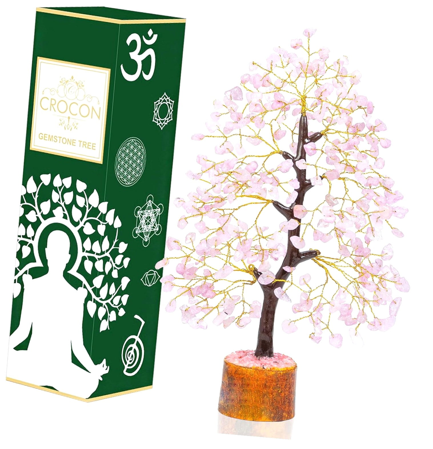 Hotbar Rose Quartz Tree of Life, Gemstone Feng Shui Tree, Decoration ...