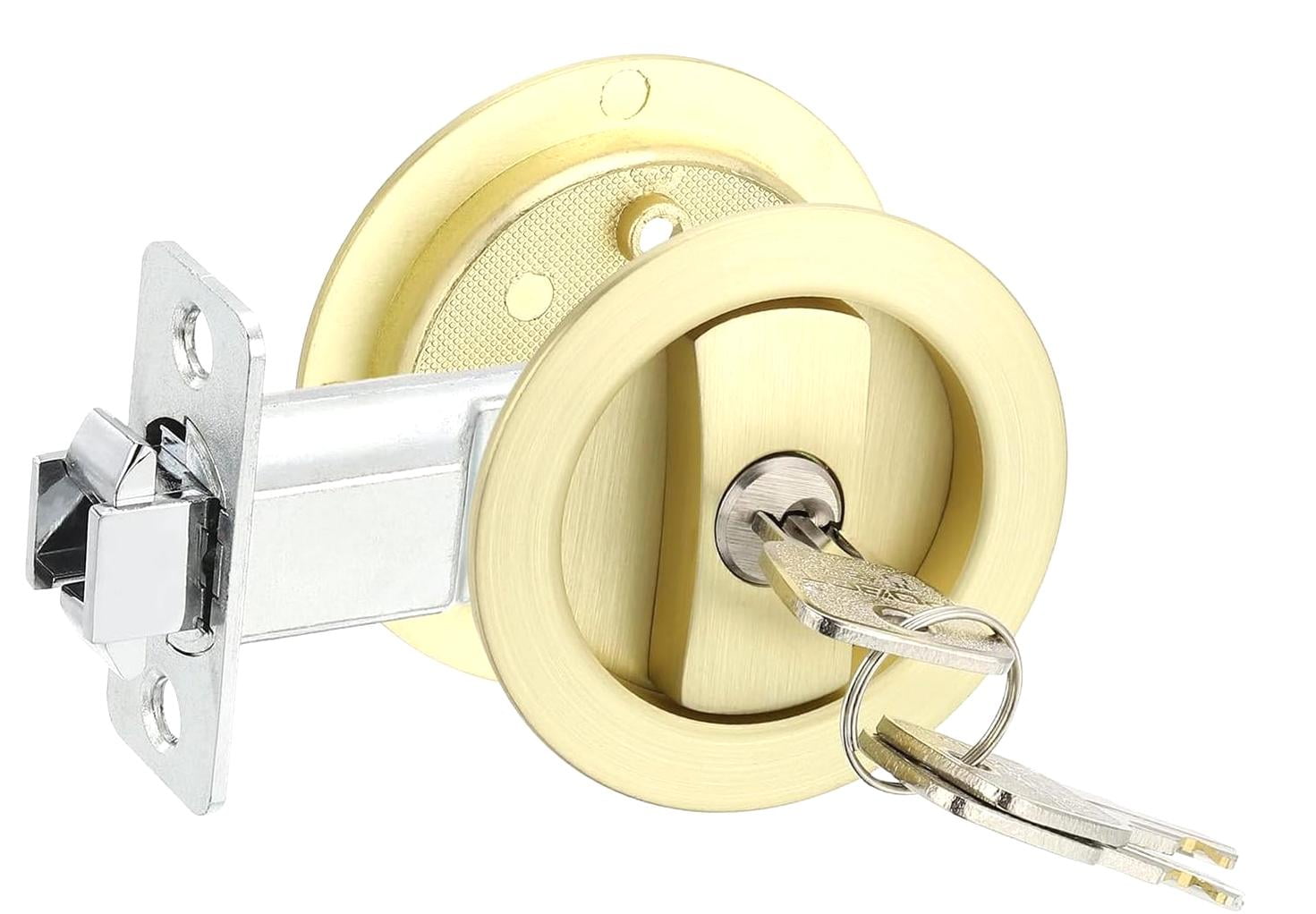 Hotbar Round Recessed Door Lock with Keys, Privacy Lock for Sliding ...