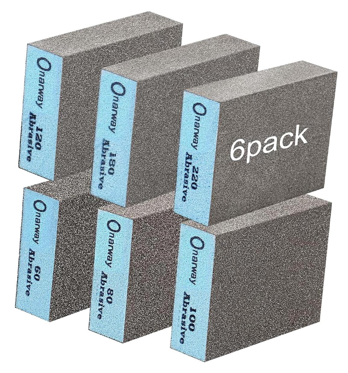 Hotbar Sanding Blocks 6 Pack for Wet and Dry Use, Coarse to Fine ...