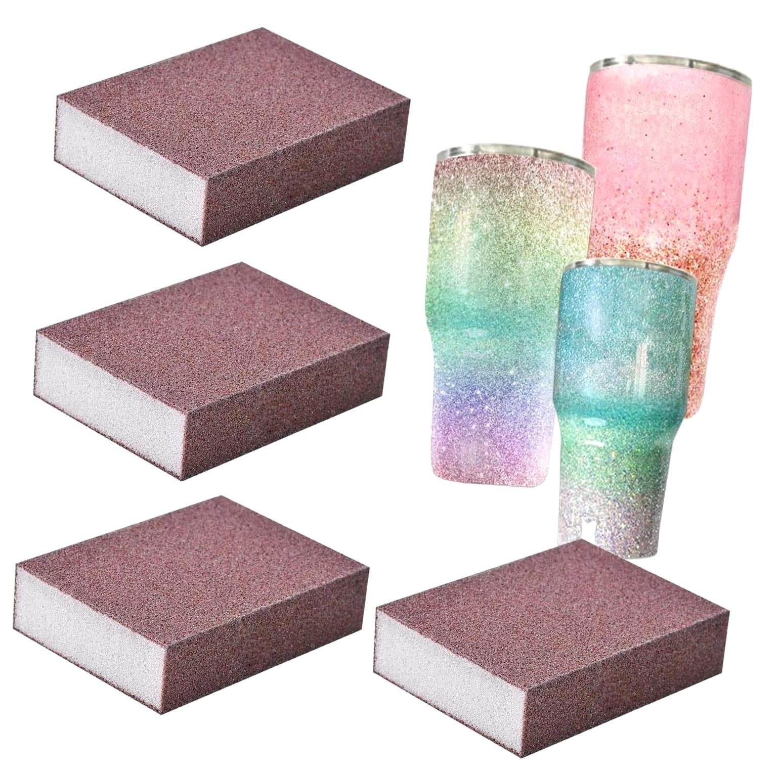 Hotbar Sanding Sponge for Epoxy Glitter Tumblers, 4 Pack Epoxy Grinding ...