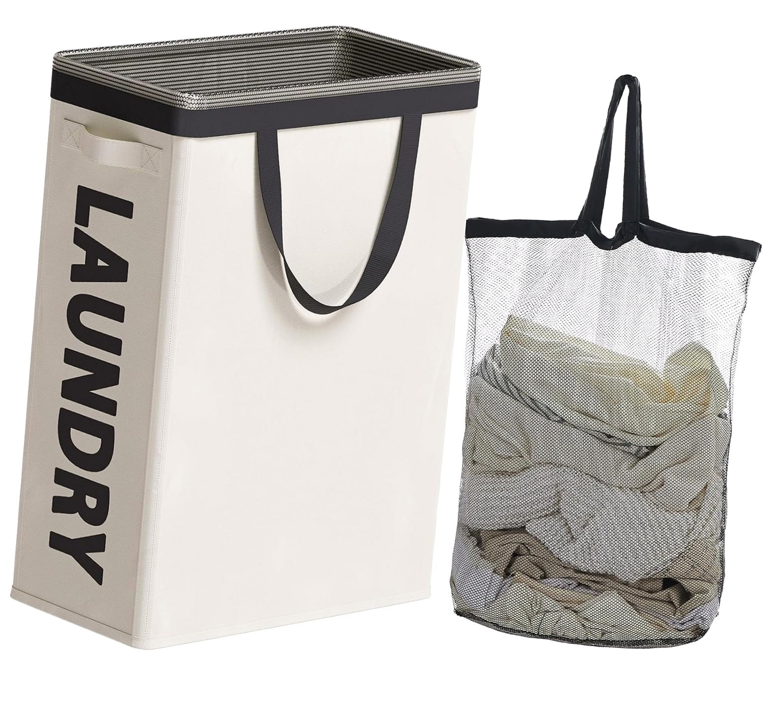 Hotbar Slim Laundry Hamper with Removable Inner Bag and Side Handles ...