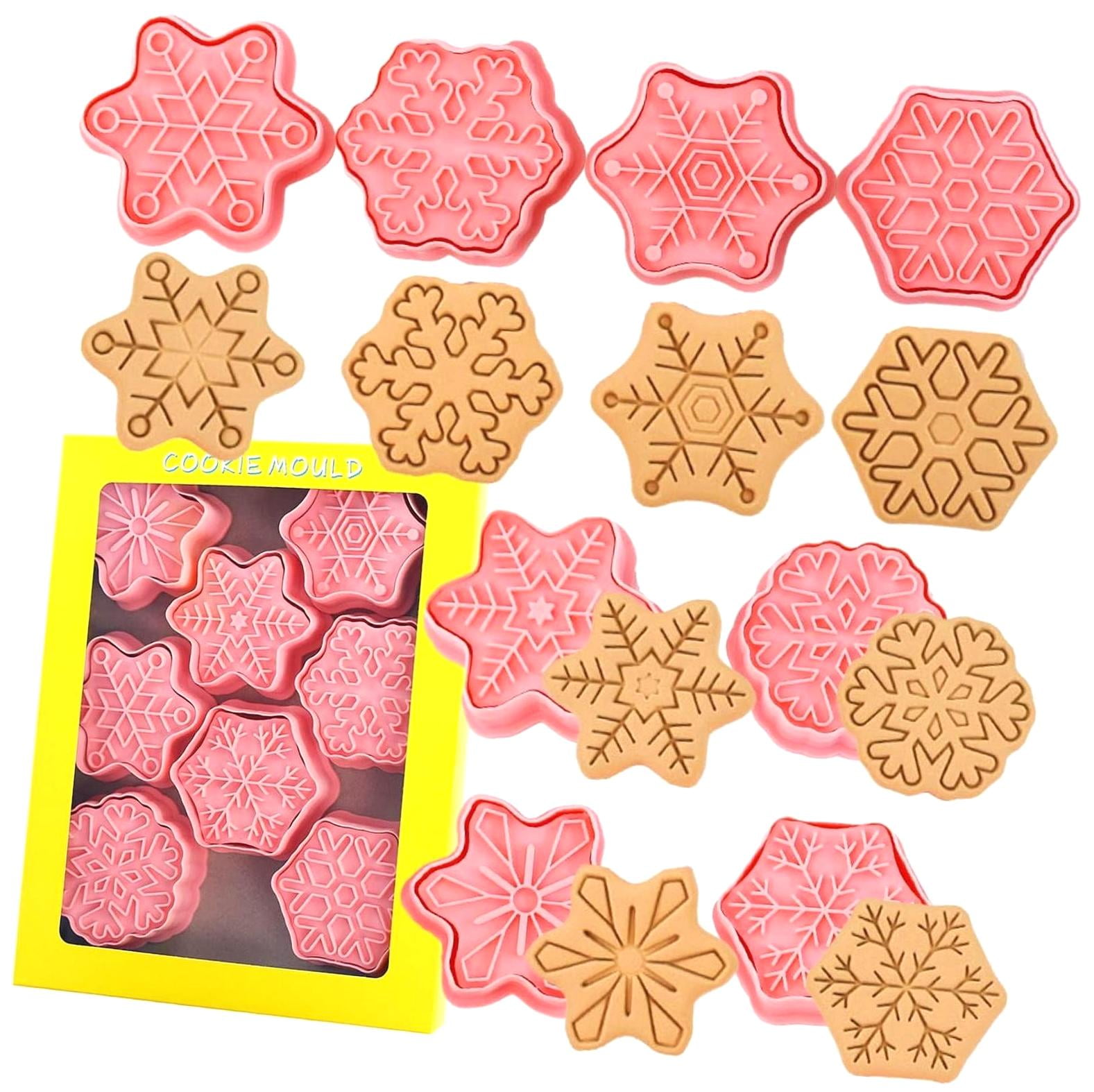 Hotbar Snowflake Cookie Cutter Collection, 8-Piece Plastic Snowflake ...
