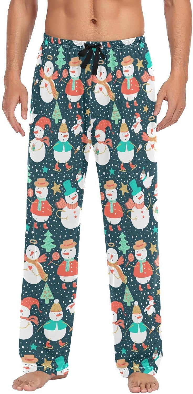 Hotbar Snowman Pajama Pants for Men Lounge Pants Lightweight Men Pajama ...