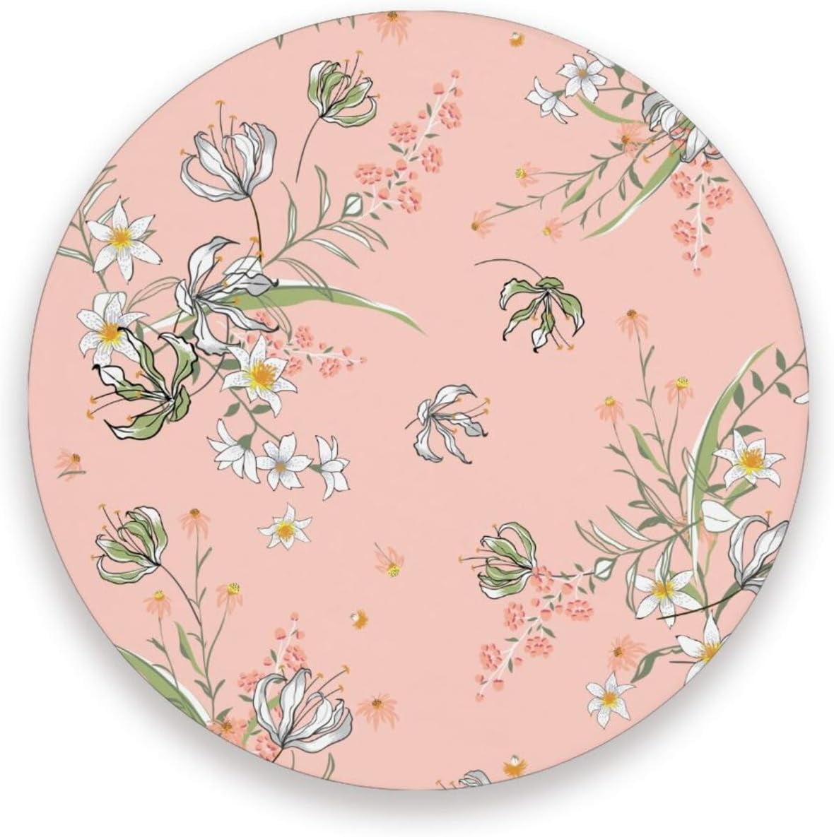 Hotbar Soft Pink Flowers Coasters for Drinks Set of 4, Absorbent ...