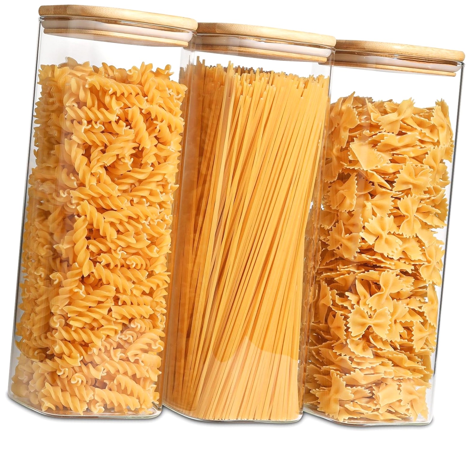 Hotbar Spaghetti Pasta Storage Containers with 2.2 Qt Set of 3, Tall ...