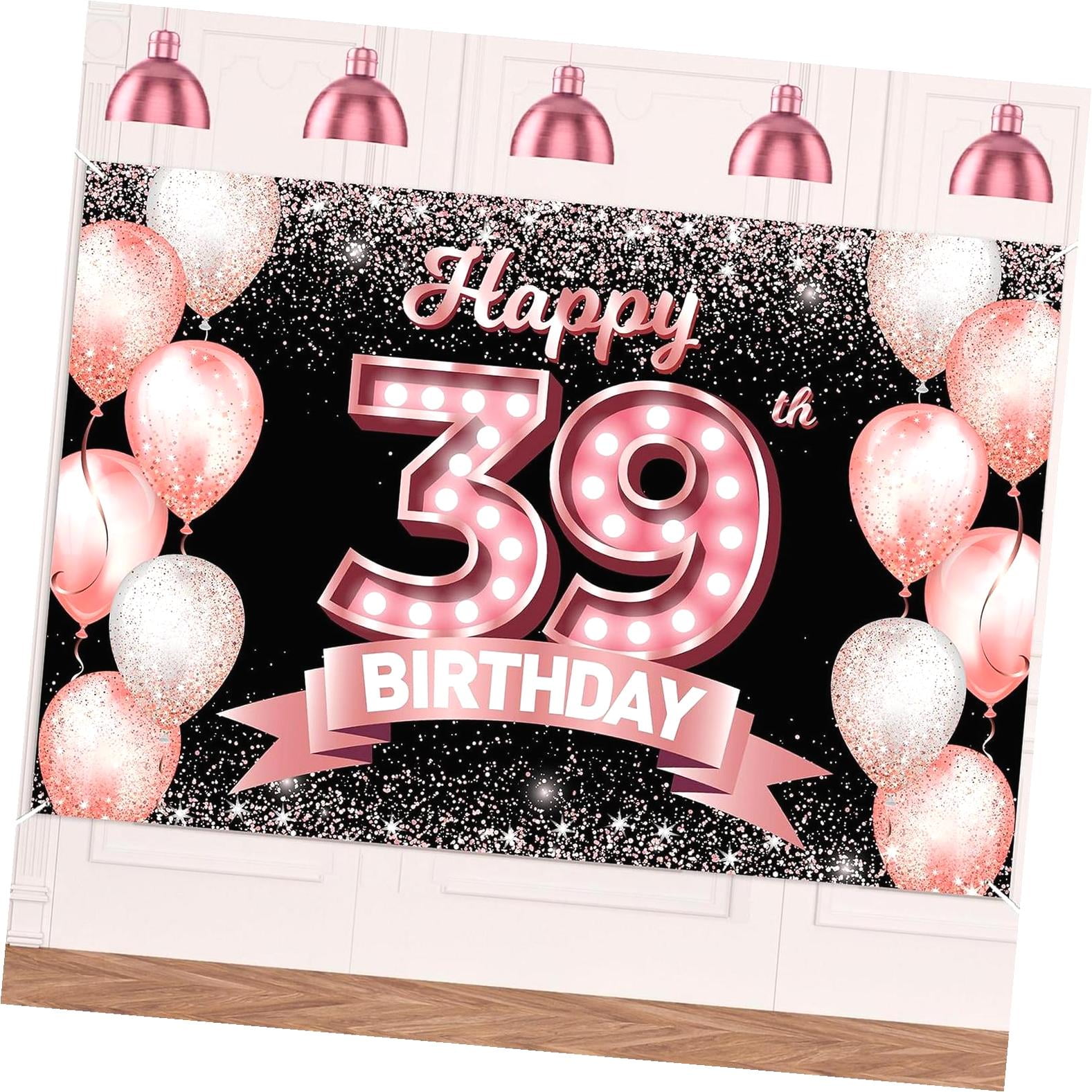 Hotbar Spirited 39th Birthday Floral Banner Background Celebrate 39 ...