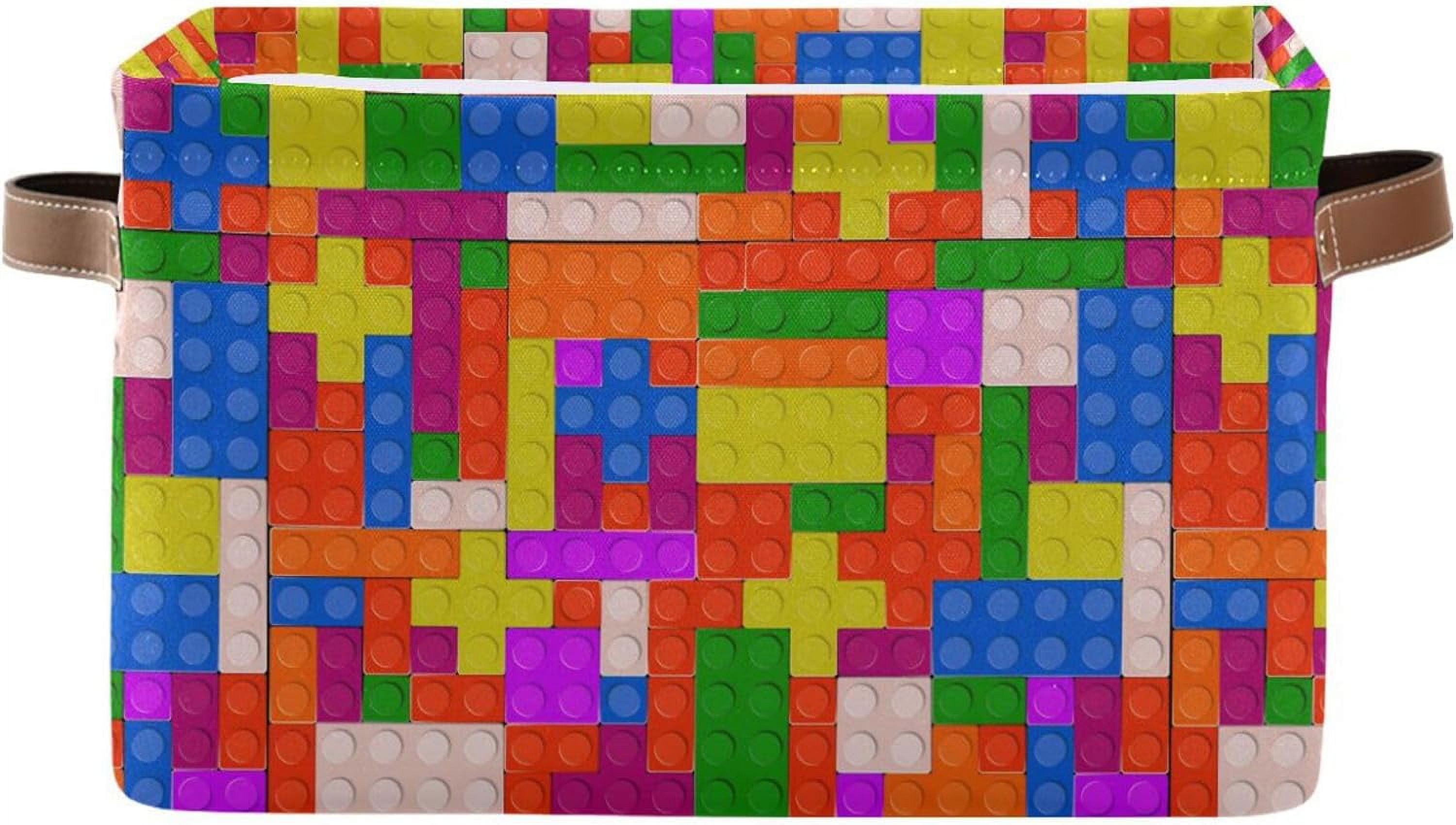 Hotbar Storage Basket Building Colorful Blocks Storage Bin with Handle ...