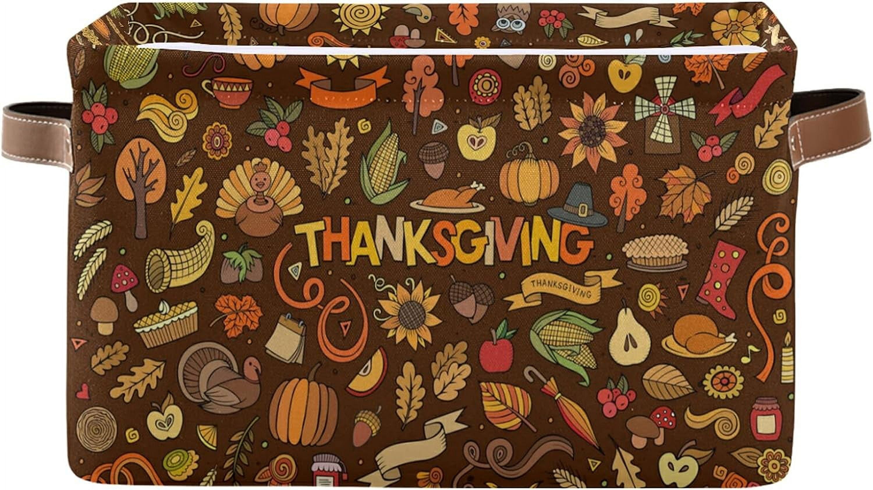 Hotbar Storage Basket Thanksgiving Autumn Theme Pattern Storage Bin ...