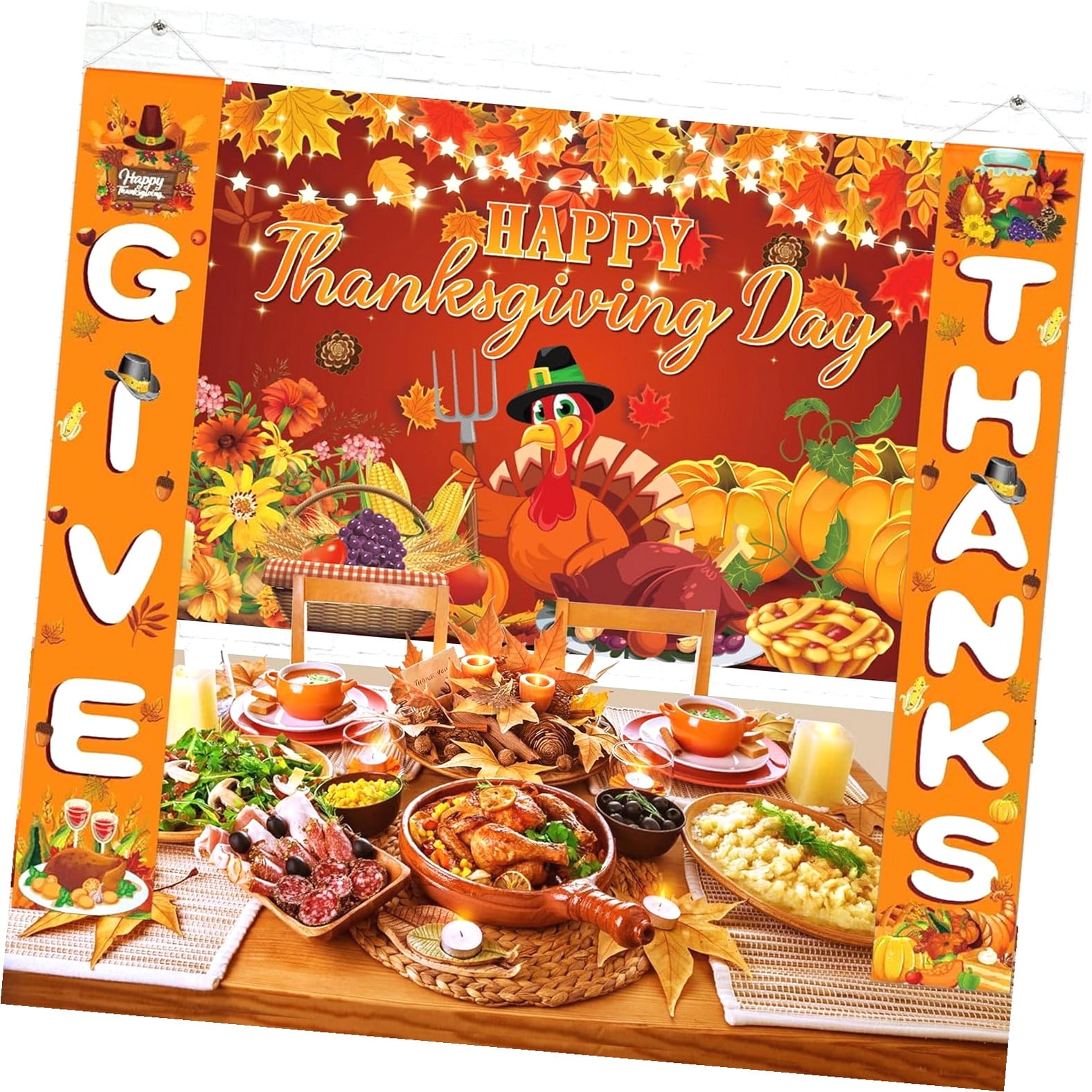 Hotbar Thanksgiving Banners with 3 Pcs 71x43 Inch Happy Thanksgiving ...