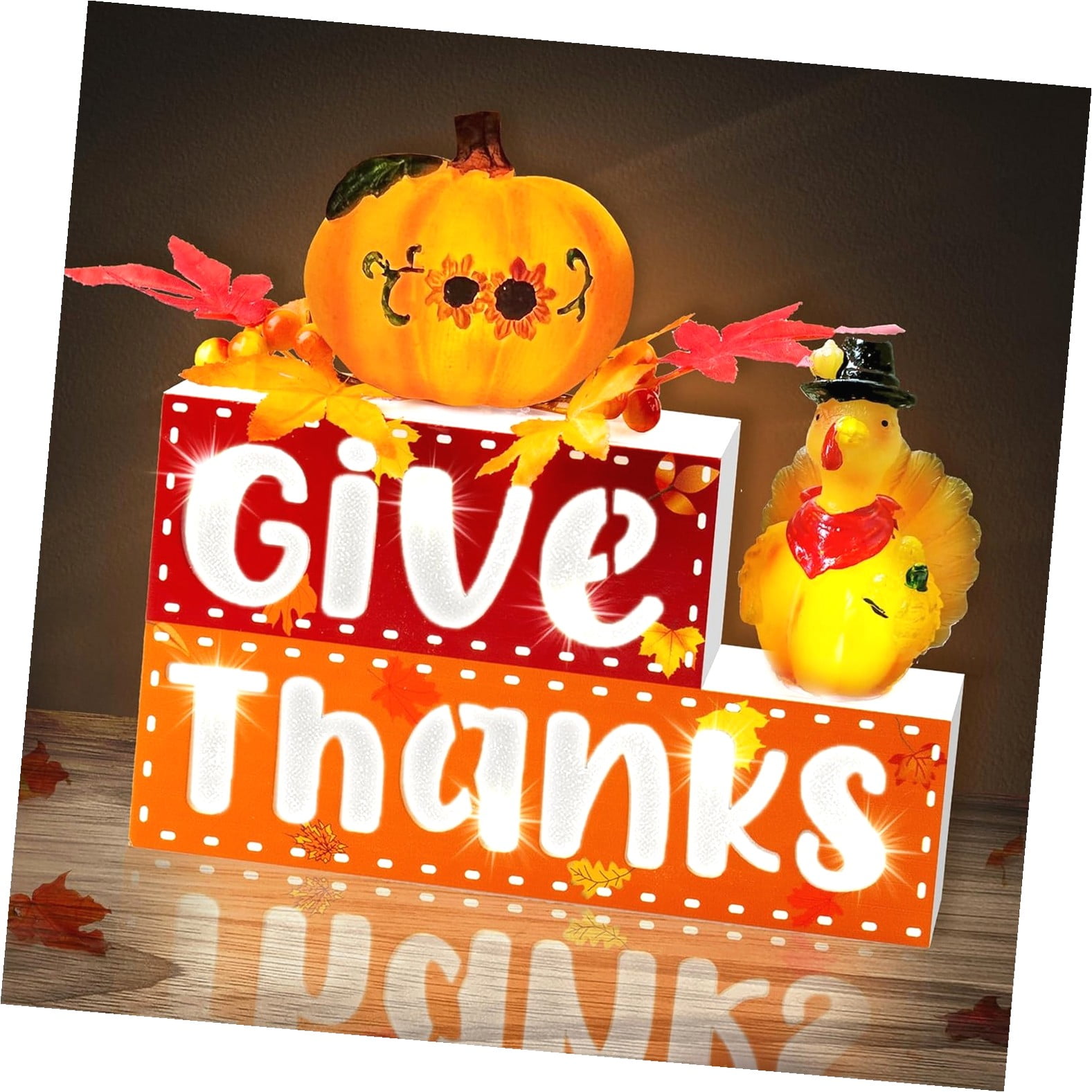 Hotbar Thanksgiving Decorations for , Lighted Thanksgiving Wood Sign ...