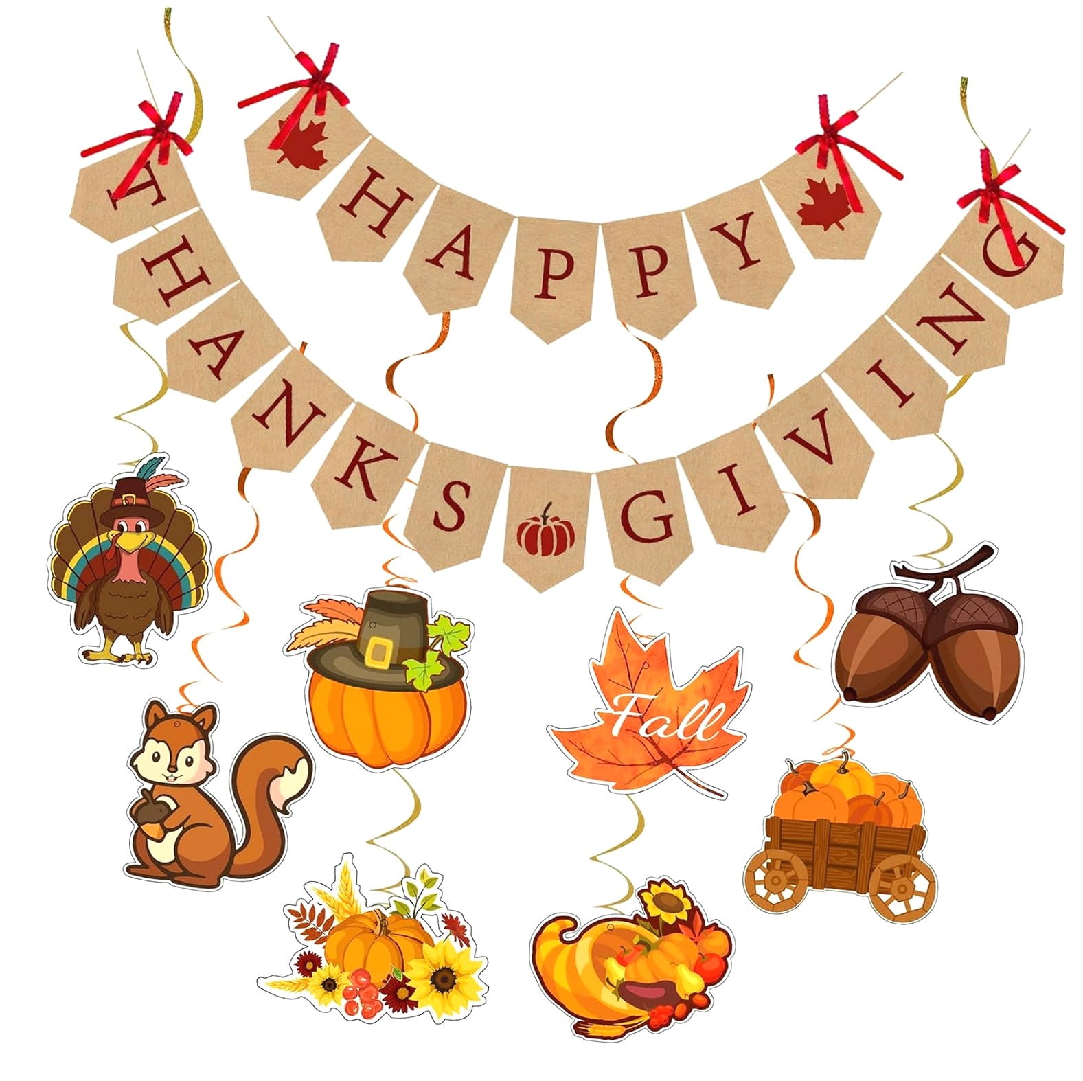 Hotbar Upgraded, 40pcs Fall Thanksgiving Decorations, Happy ...