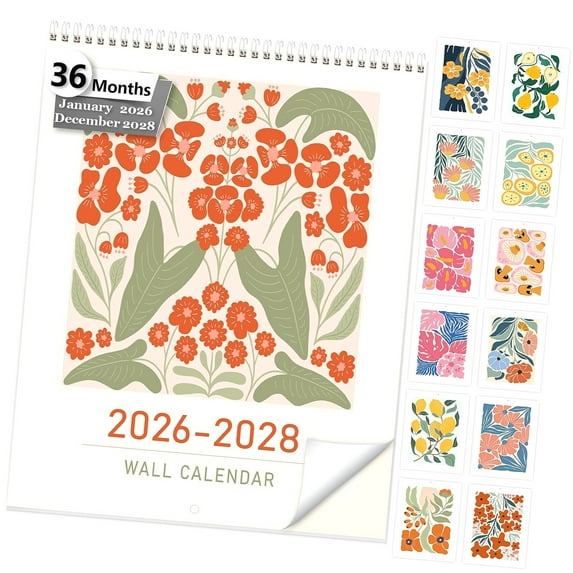 Hotbar Wall Calendar 2026-2028, Vertical Calendar Wall 2026, 36-Month ...