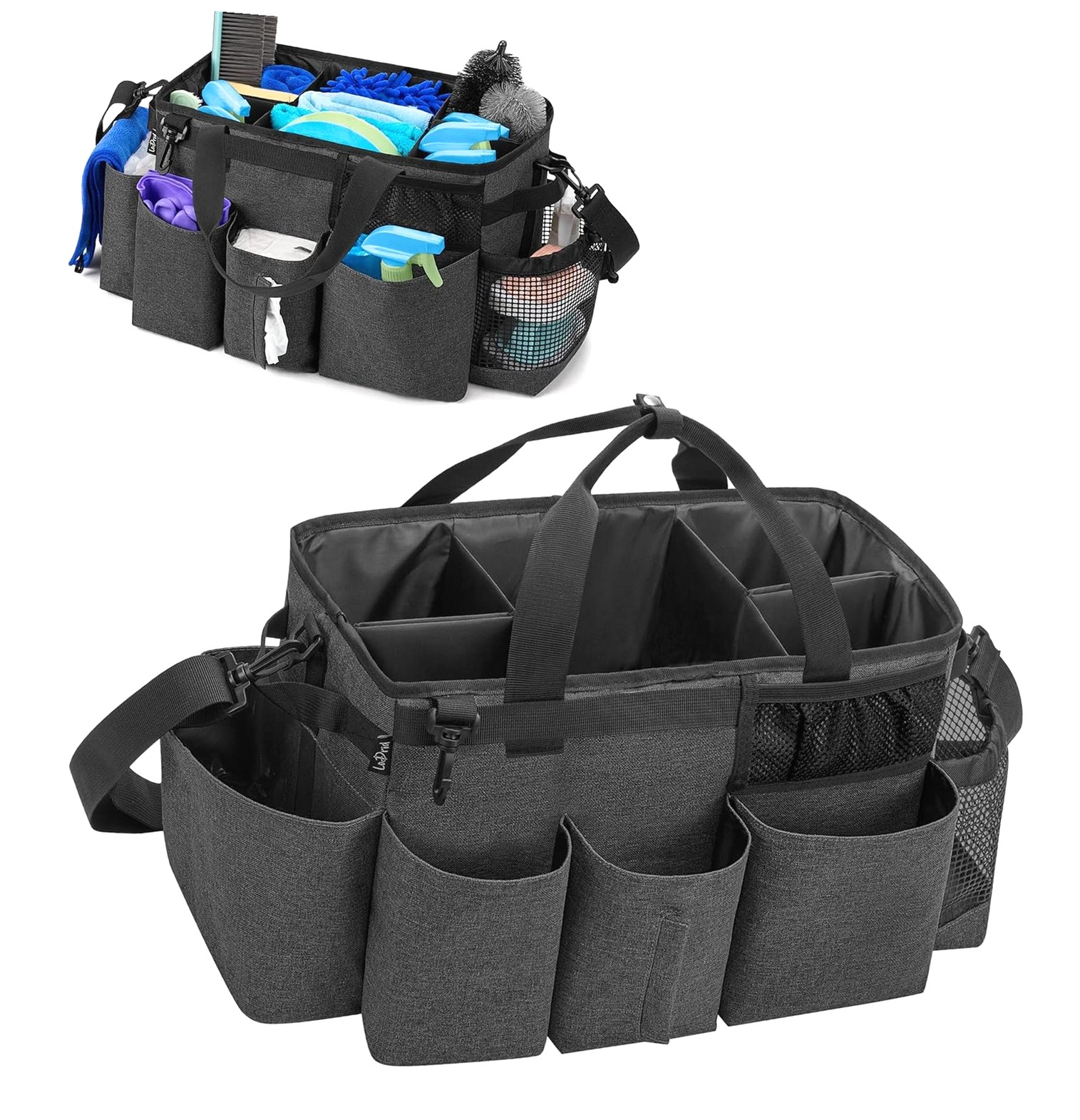 Hotbar Wearable Cleaning Caddy Bag with 4 Foldable Dividers, Cleaning ...