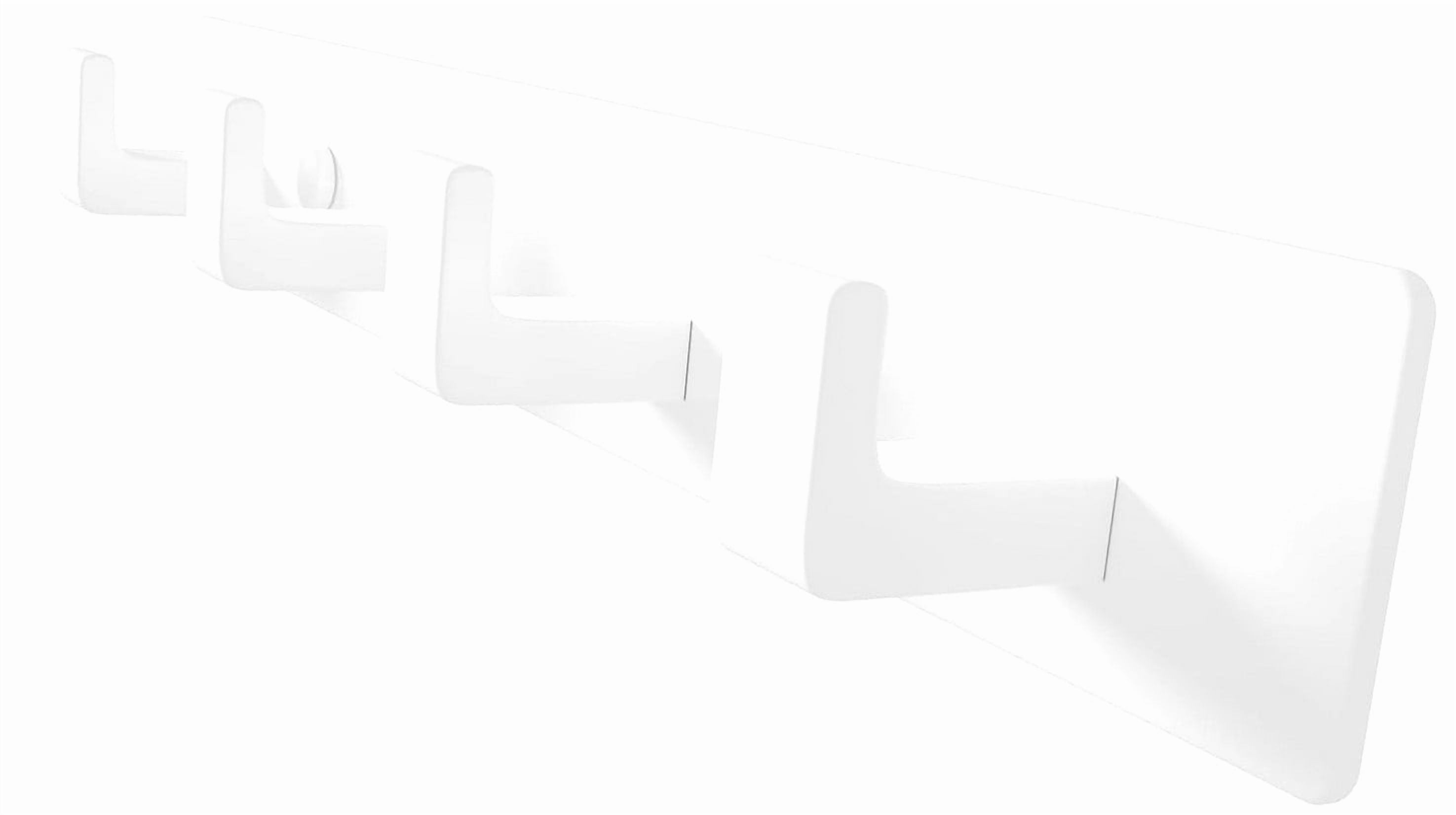 Hotbar White Wall Mount 12.5 inch Metal Rail with 4 Right-Angle ...