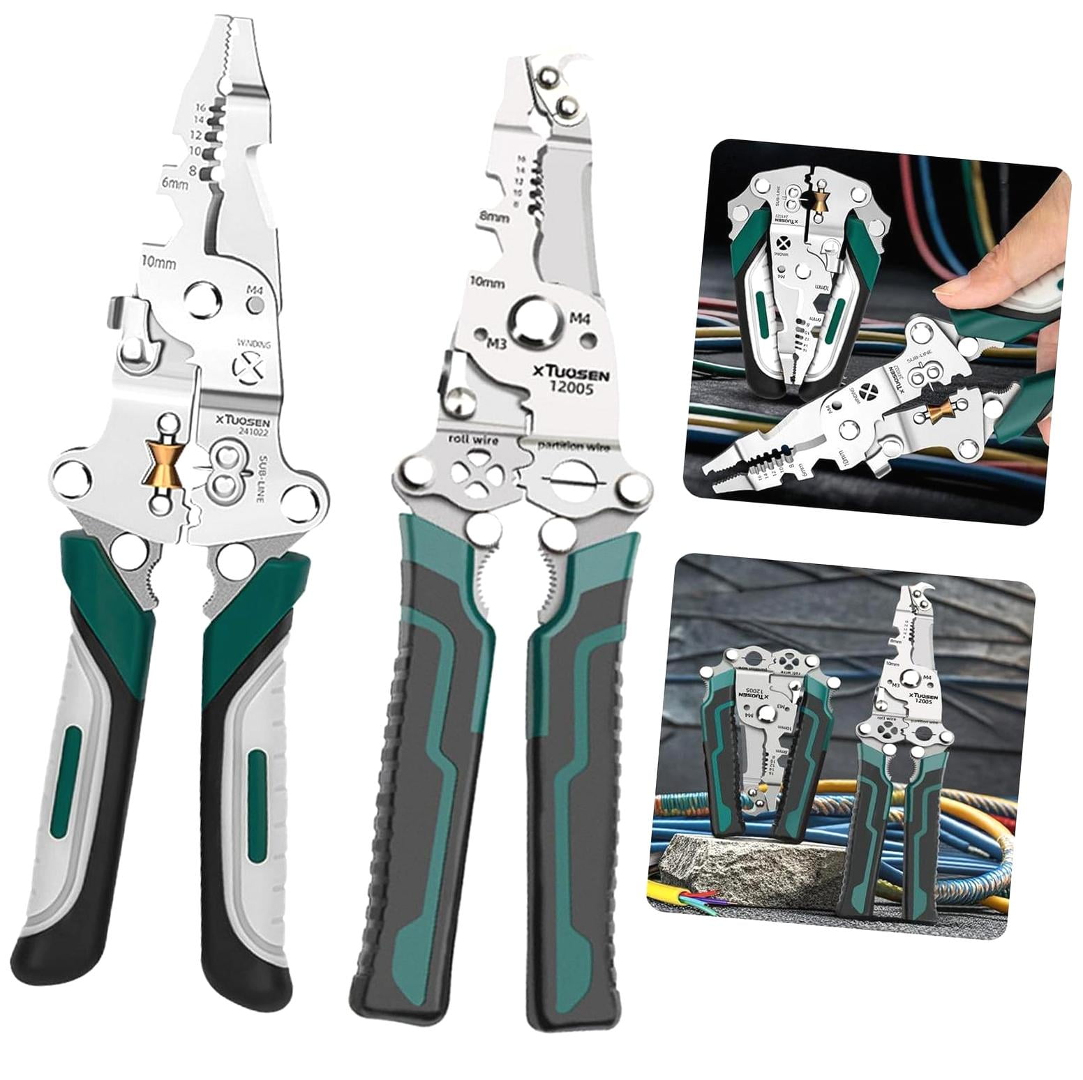 Hotbar Wire Stripping Tool, 18-in-1 Collapsible Wire Strippers and Crimping Device, Dual-Piece ...