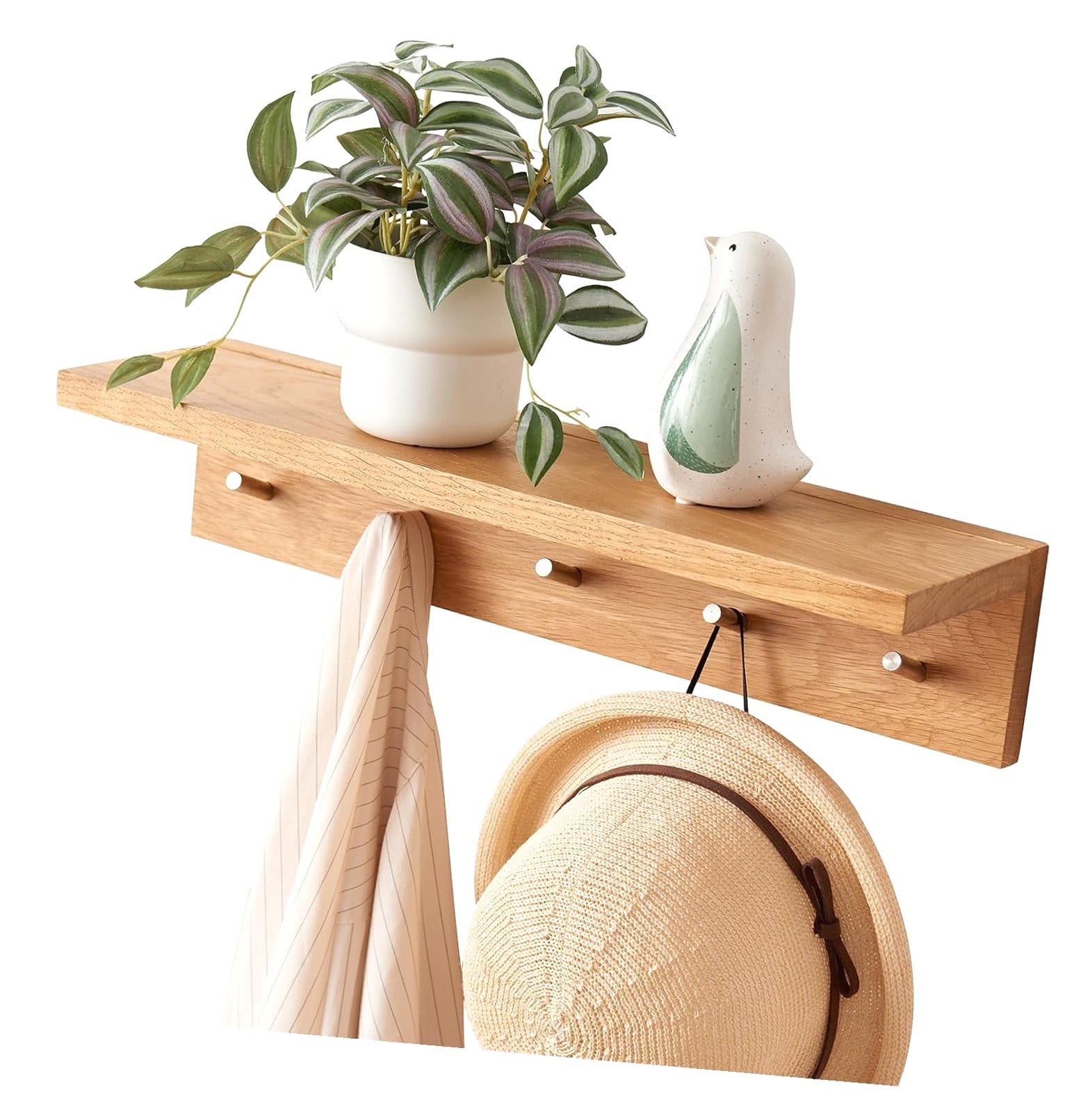 Hotbar Wood Wall Mount With 20 Inch Length, 5 , Entryway Wall Organizer ...