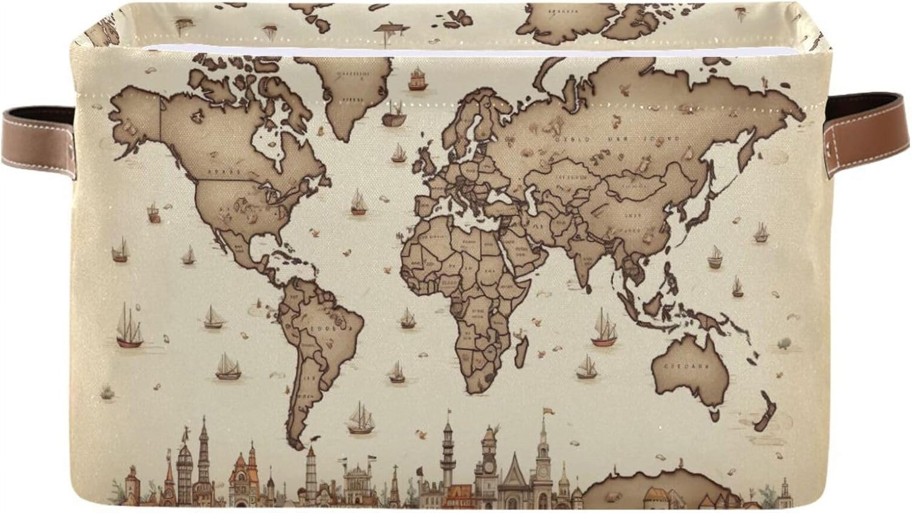 Hotbar World Map Foldable Storage Basket for Shelves, Collapsible ...