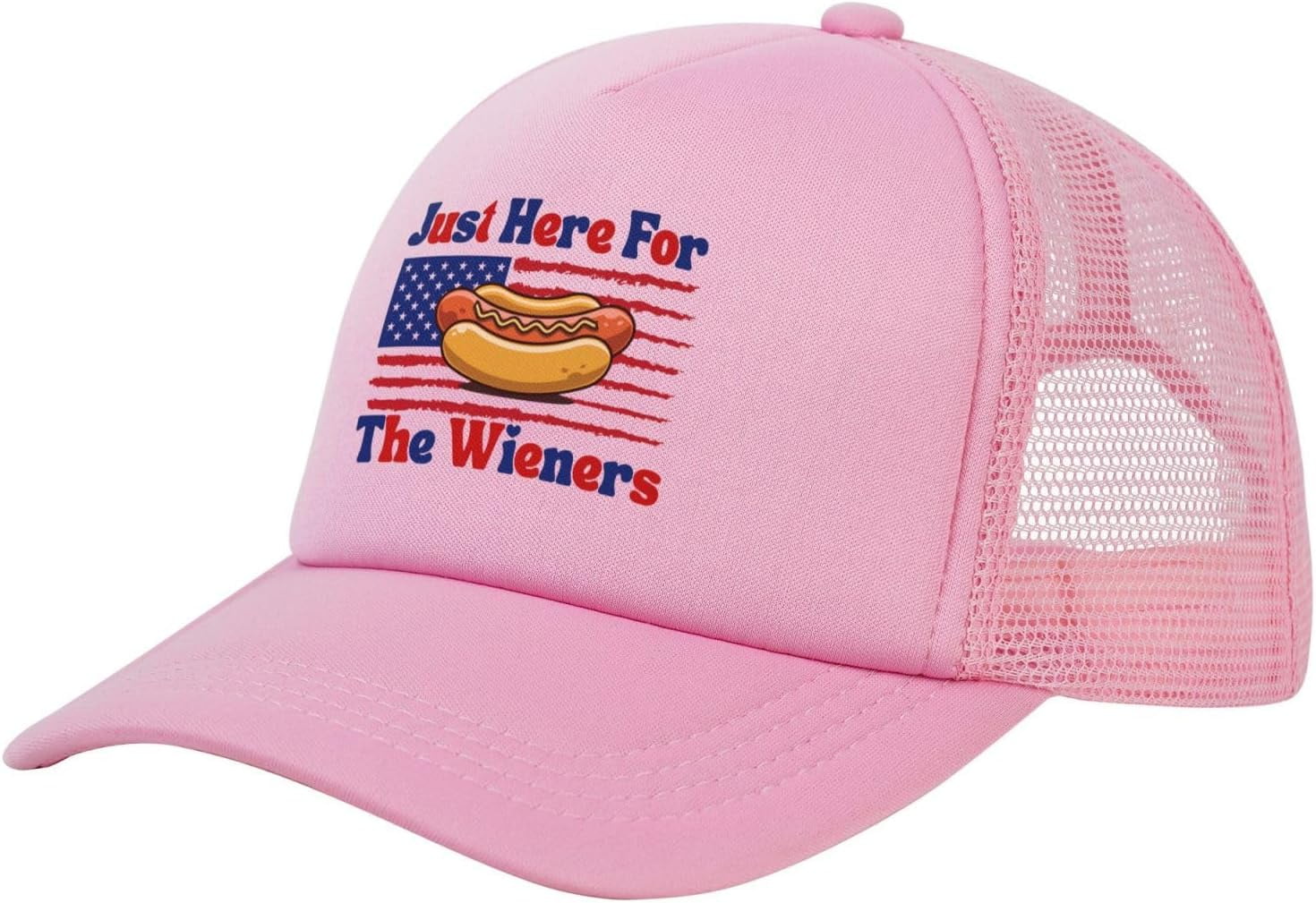 Hotdog Obsessed Hat Just Here for Food July 4th Trucker Cap - Walmart.com