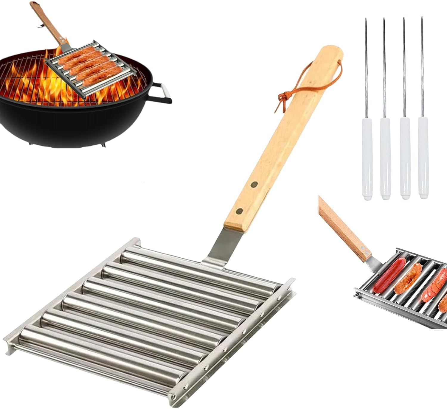Hotdog Roller Grill, Stainless Steel Sausage Roll Rack, Hot Dog Roller ...
