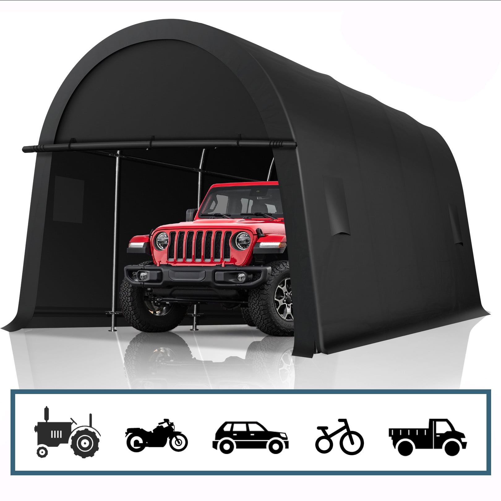 Hoteel 10×15 ft Heavy Duty Carport Outdoor Metal Car Tent with Metal ...