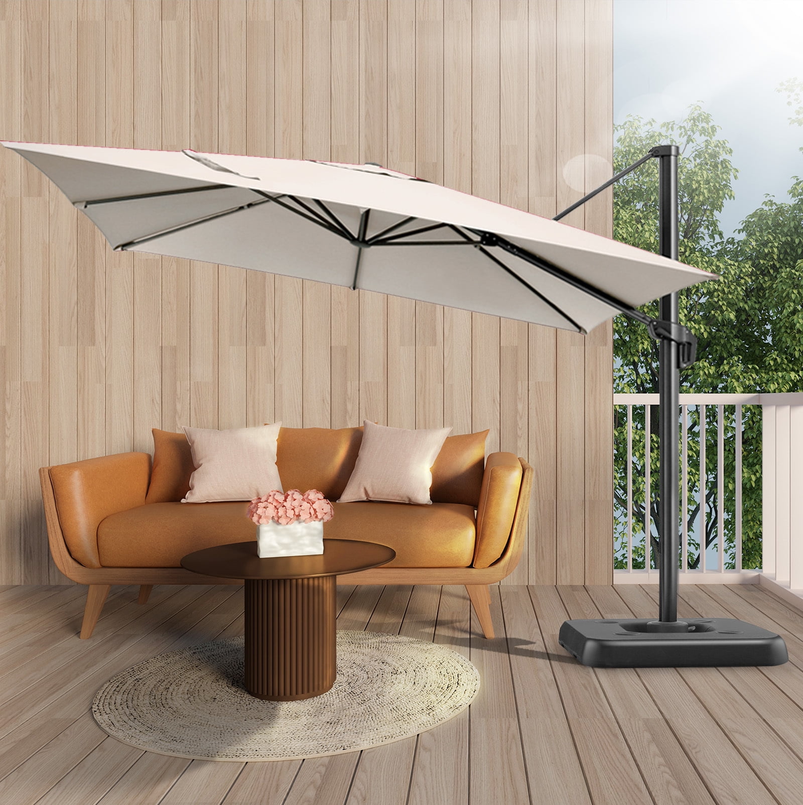 Hoteel 10 Ft Cantilever Umbrella Square Outdoor Patio Umbrella Large ...