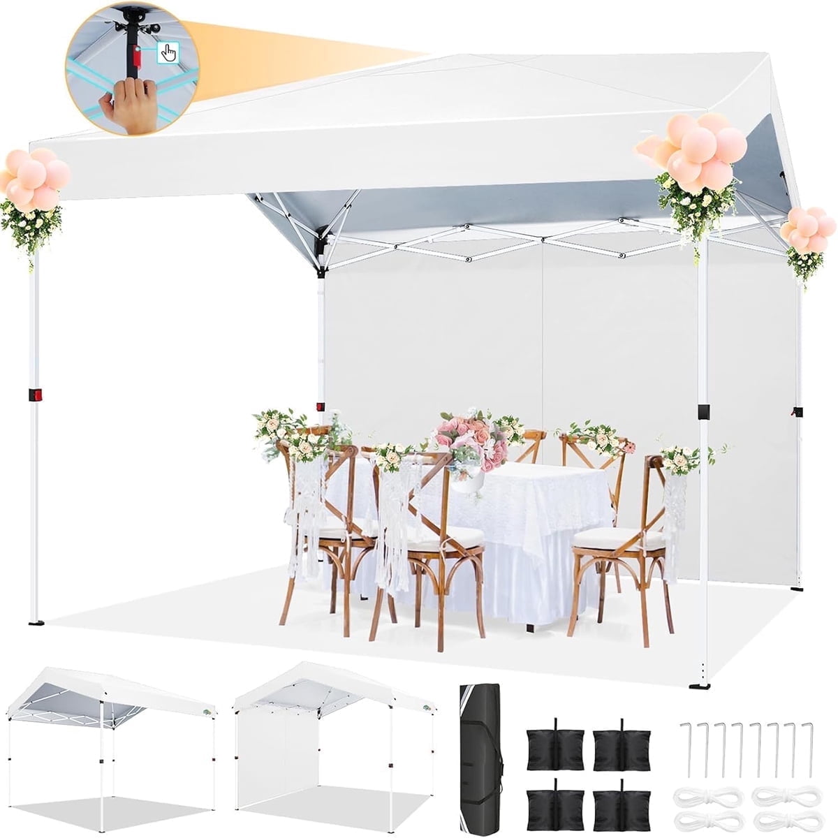 Hoteel 10x20ft Pop Up Canopy Tent, Outdoor Heavy-Duty, UV50 ...