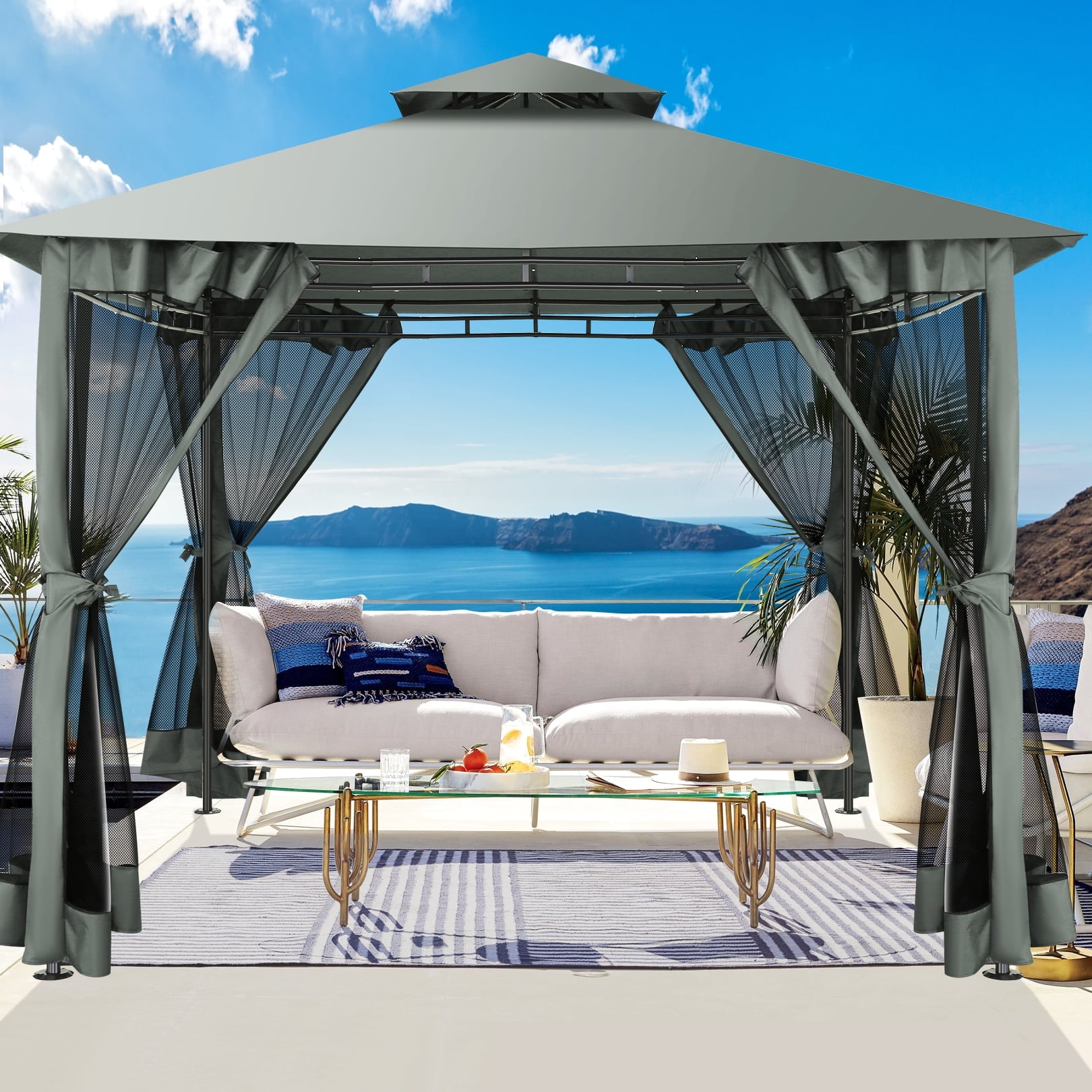 Hoteel 10x10 Pop Up Gazebo Outdoor Canopy Shelter, Instant Patio Gazebo ...