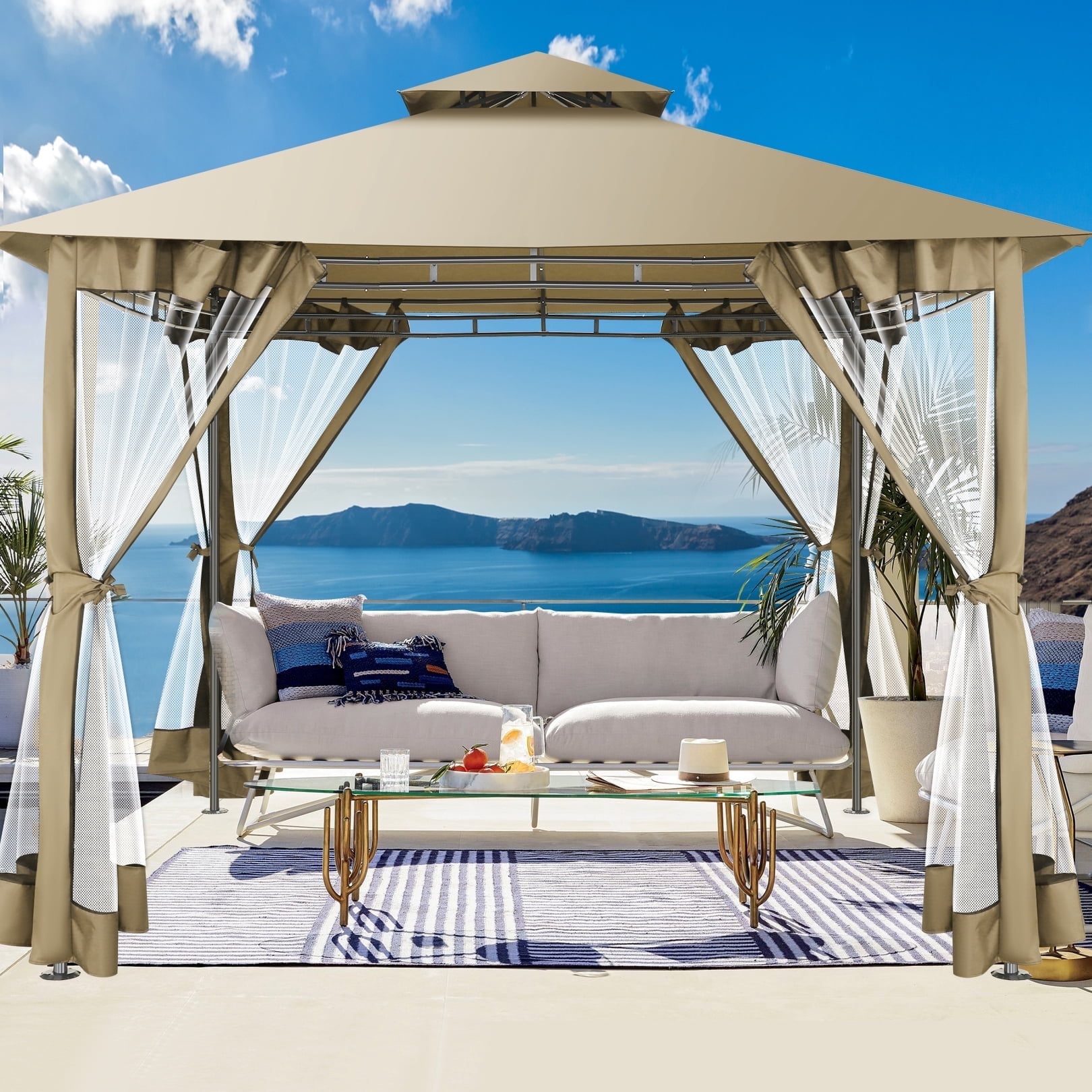 Hoteel 10x10 Pop Up Gazebo Outdoor Canopy Shelter, Instant Patio Gazebo ...