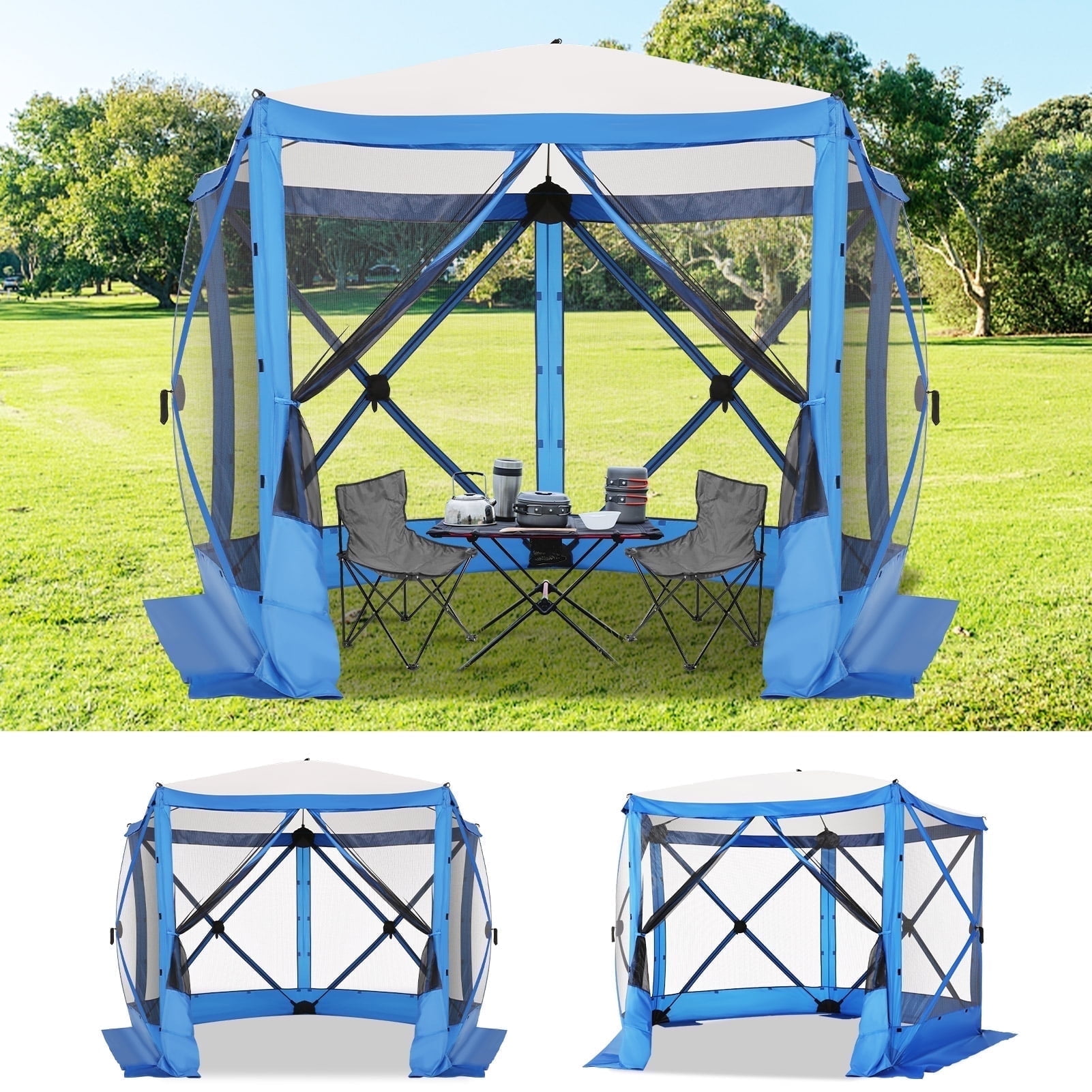 Hoteel 10x10ft Outdoor Pop Up Gazebo for Camping, Screen House with ...