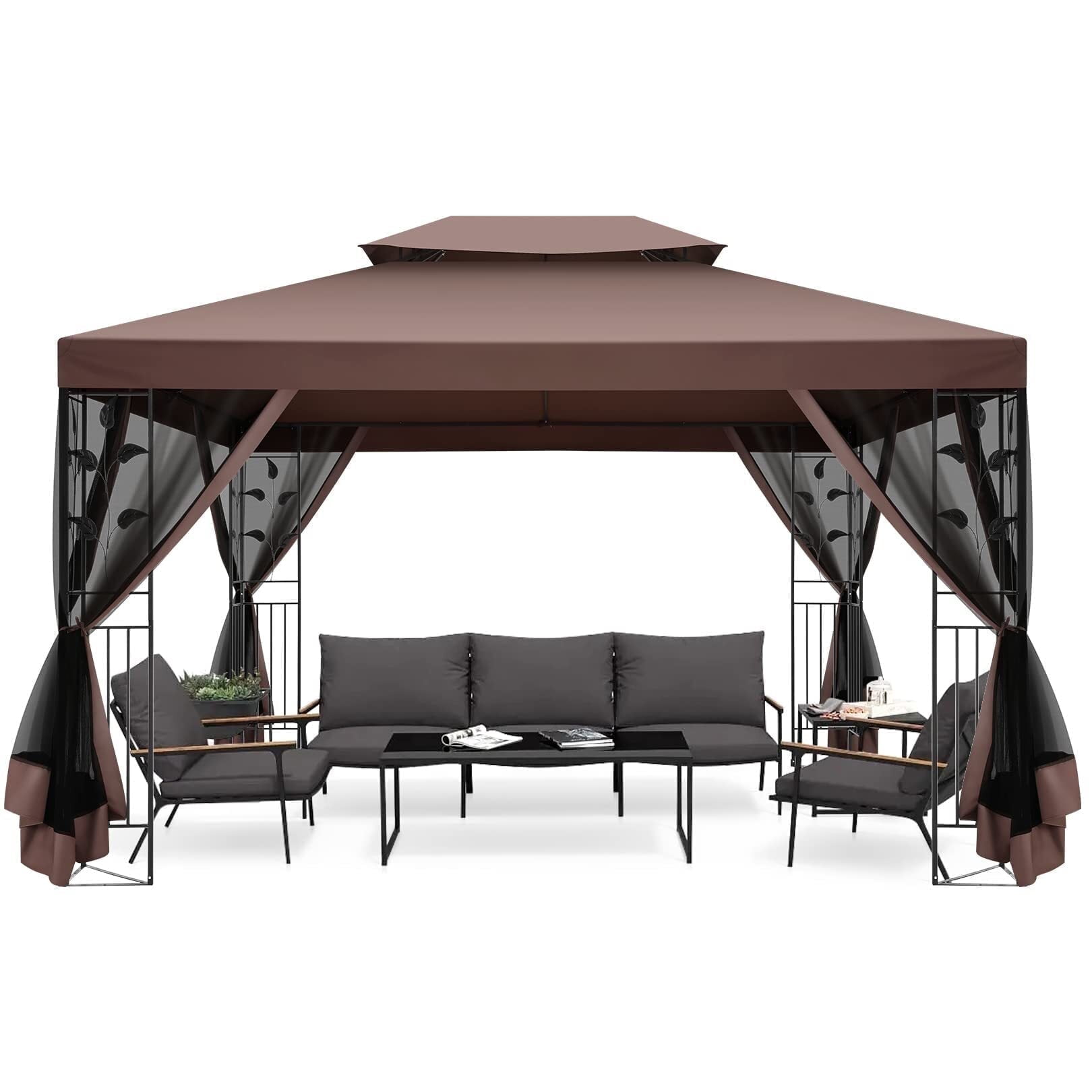 Hoteel Large 10x13 Outdoor Gazebo, Waterproof Garden Patio Canopy ...