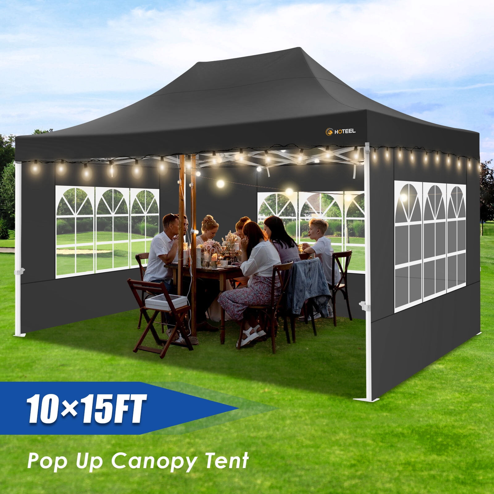 Topcobe 10' x 10' Canopy Tents for Outside, Easy Set up Canopy Tent for ...
