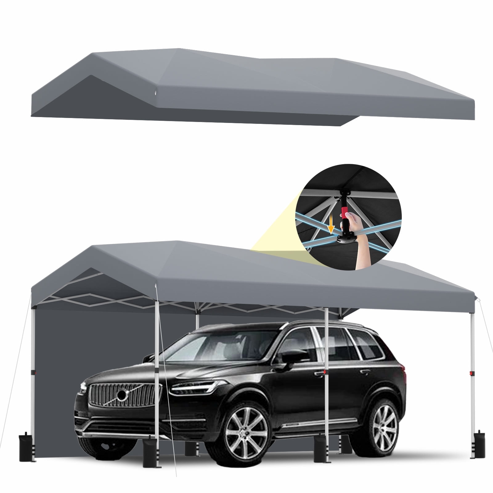 Hoteel 10x20 Pop Up Canopy-Easy Up Carport Canopy with One Push Setup ...