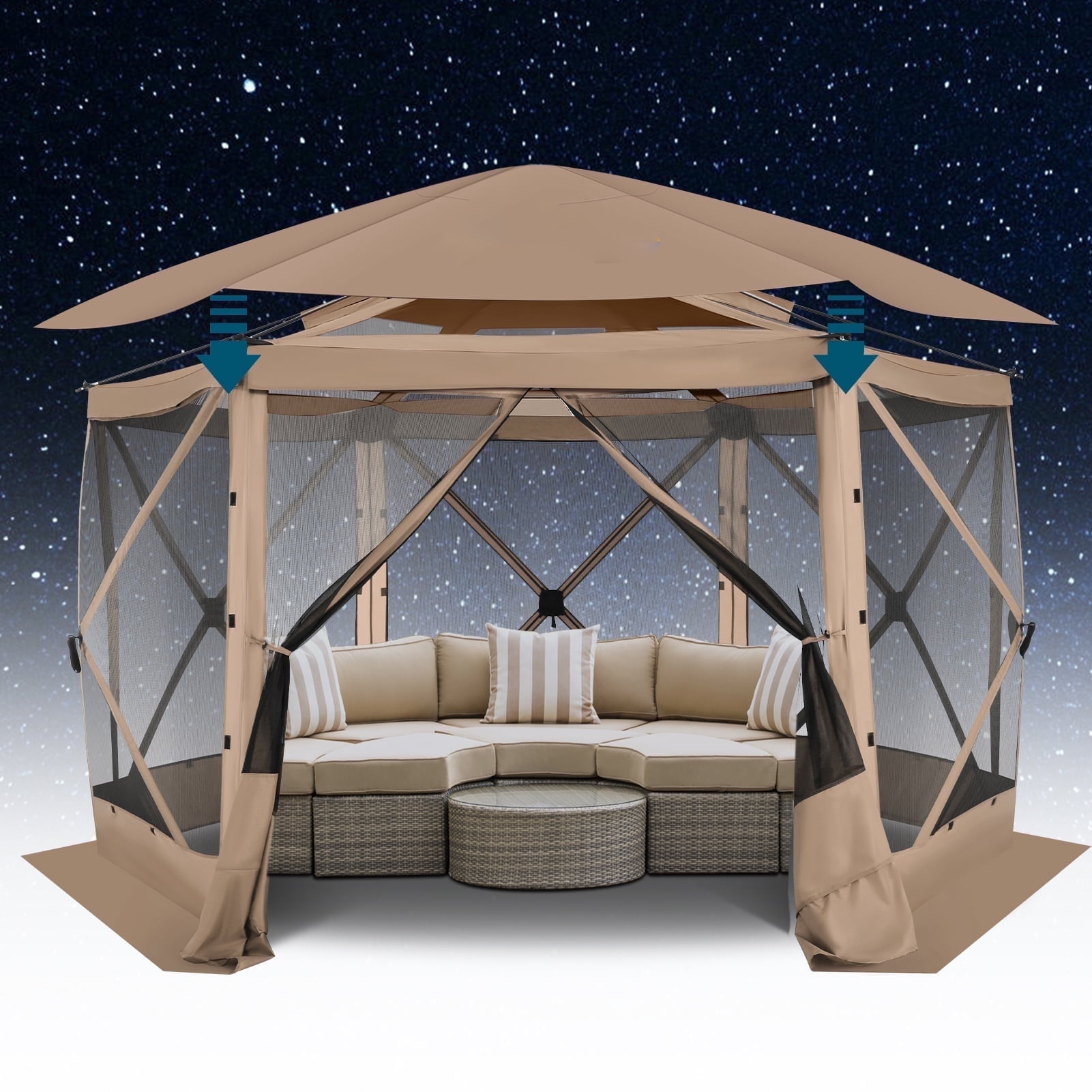 Hoteel 12' x 12' Portable Pop-Up Outdoor Camping Gazebo, Screen Room ...