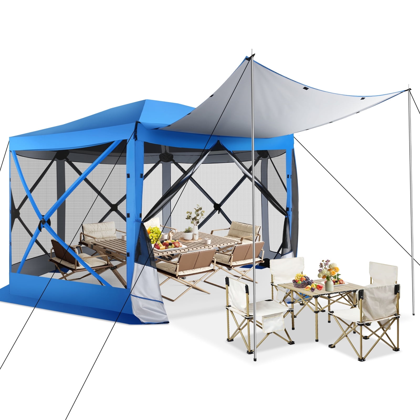 Hoteel 12x12ft Outdoor Pop Up Gazebo for Camping, Screen House with ...