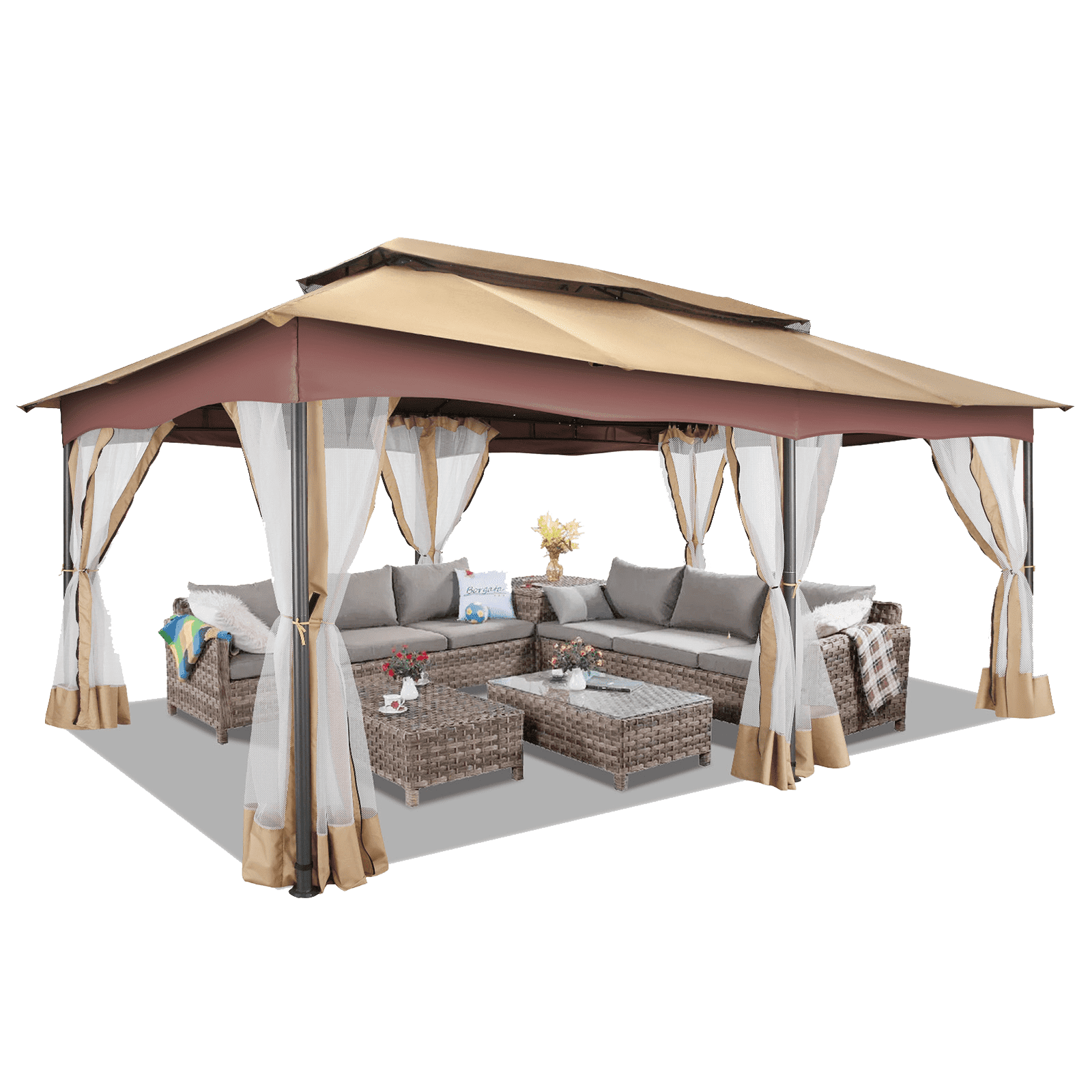 Hoteel 12x20 Outdoor Gazebo Heavy Duty Gazebo Sun Shade Canopy Tent ...
