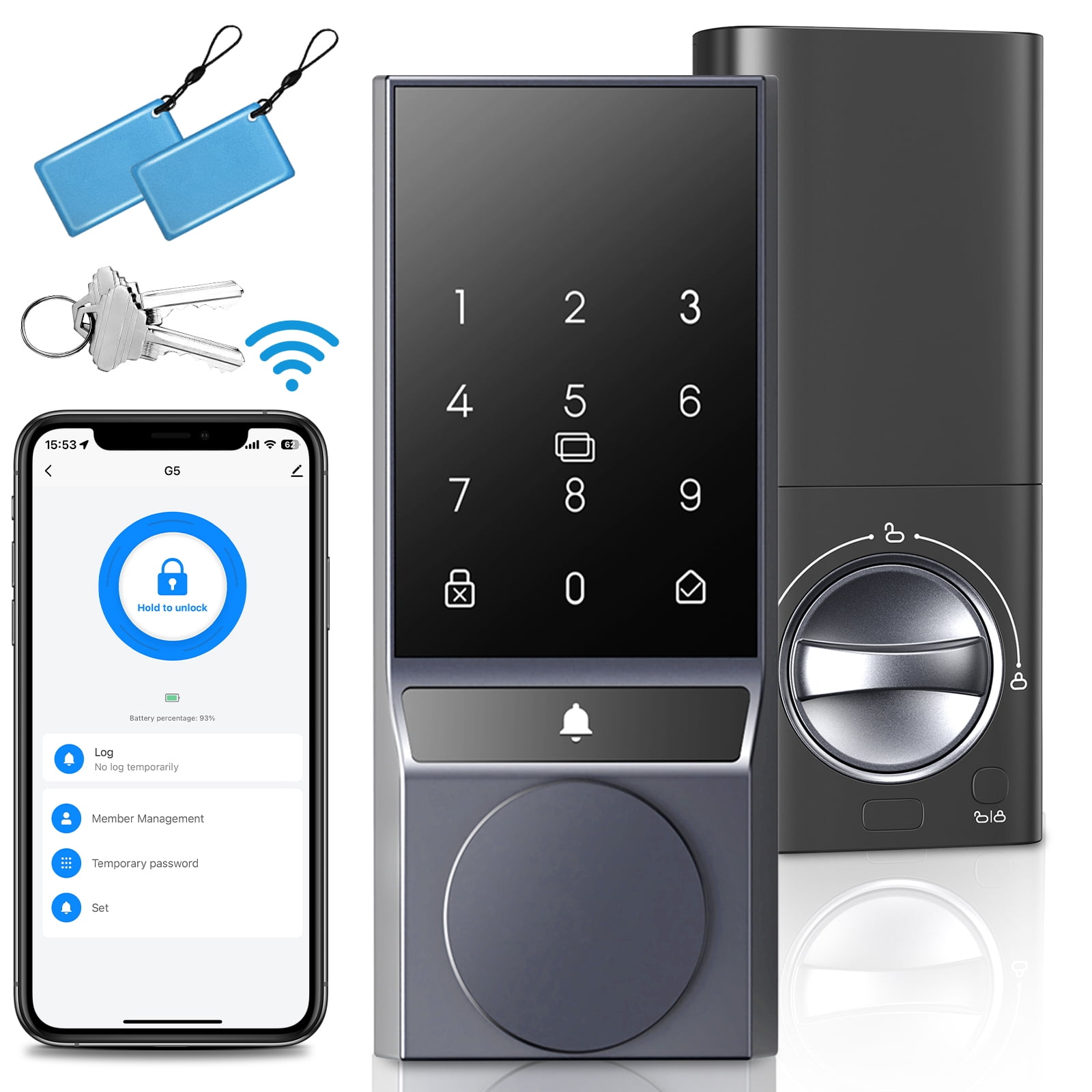 HOTEEL Smart Door Lock G4 5-in-1 Keyless Entry Door Lock With ...
