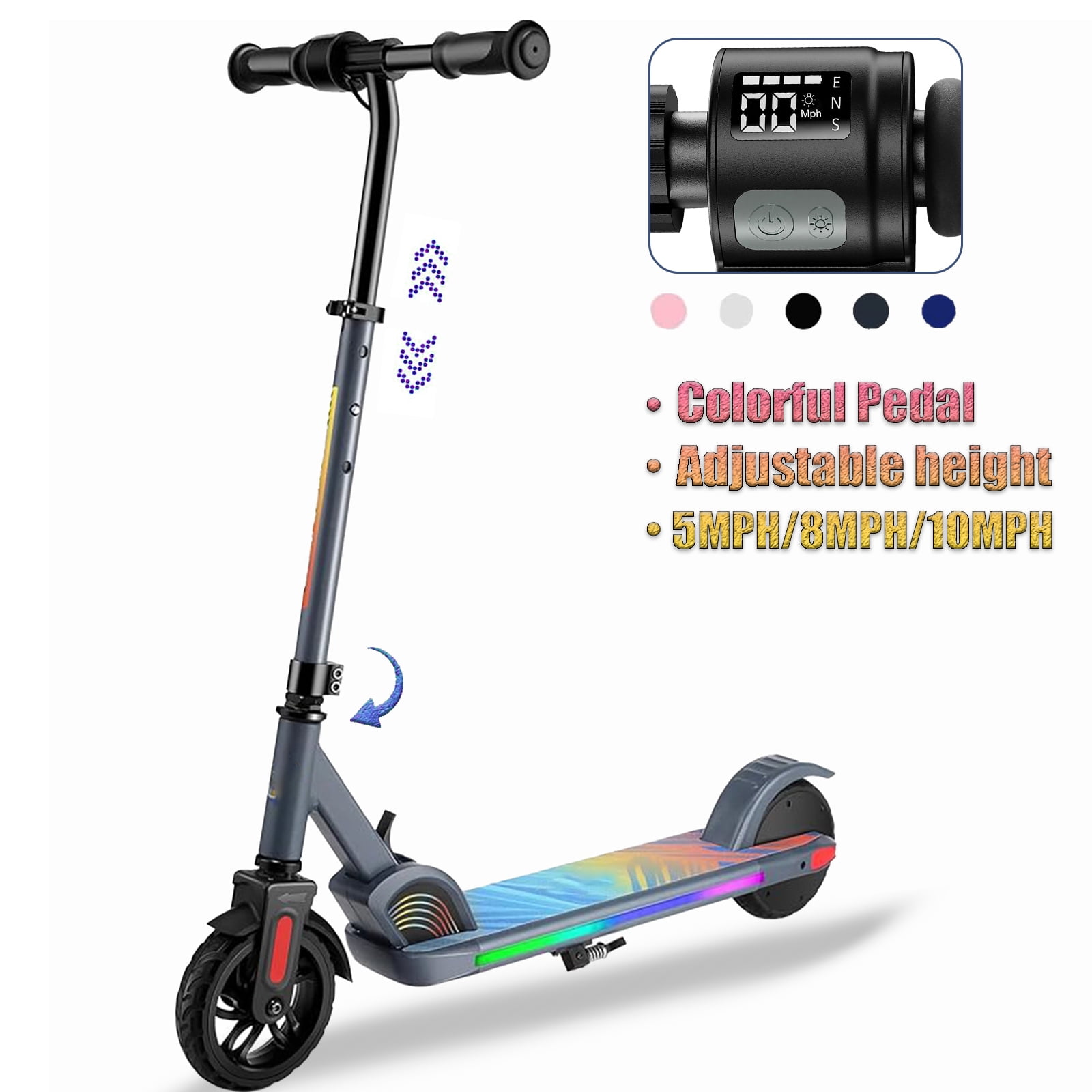 Caroma Kids Electric Scooter, 10 MPH Max Speed, 7 Miles Range ...