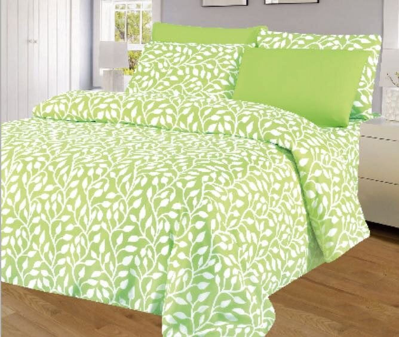 Hotel Club Green 1800 Super Soft 6-Piece Print Sheet Set (Full, Green ...