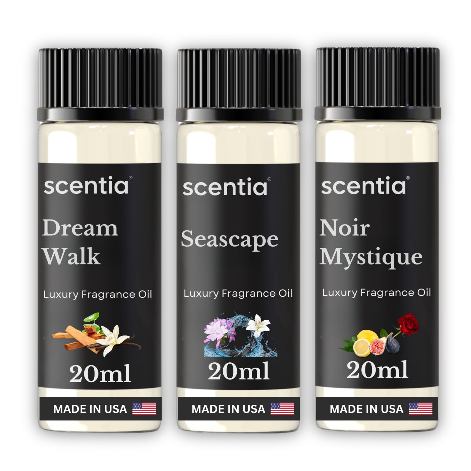 SCENTIA Fragrance Oil Diffuser Gift Set, Scented Velvet Noir, Escapade ...