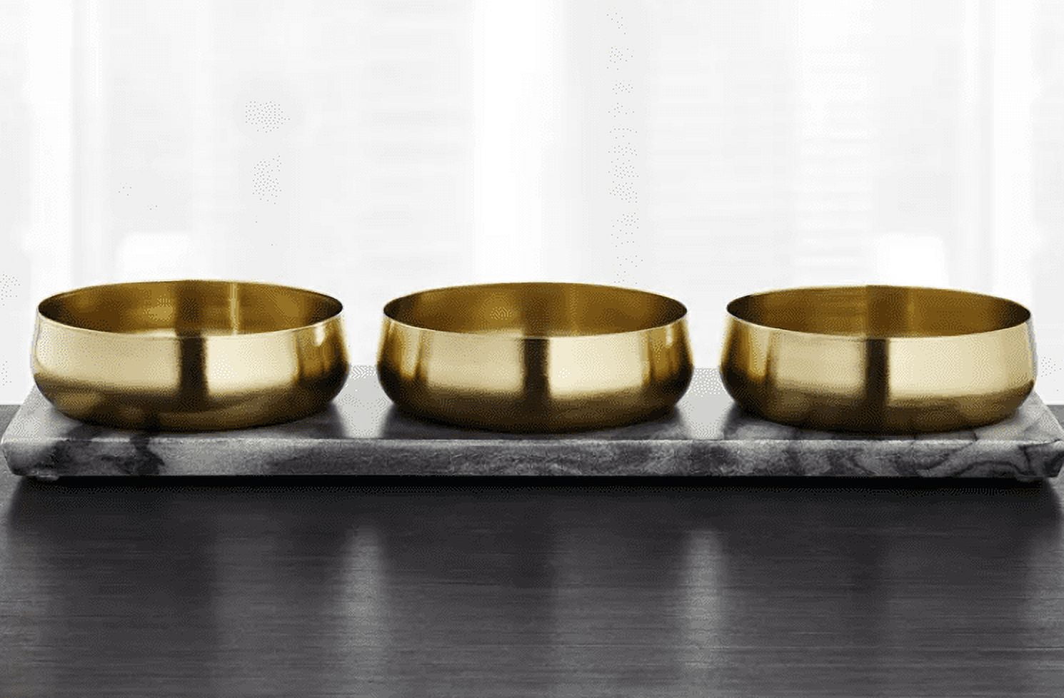 Hotel Collection Set of 3 Snack Bowls with Marble Tray, Created for ...